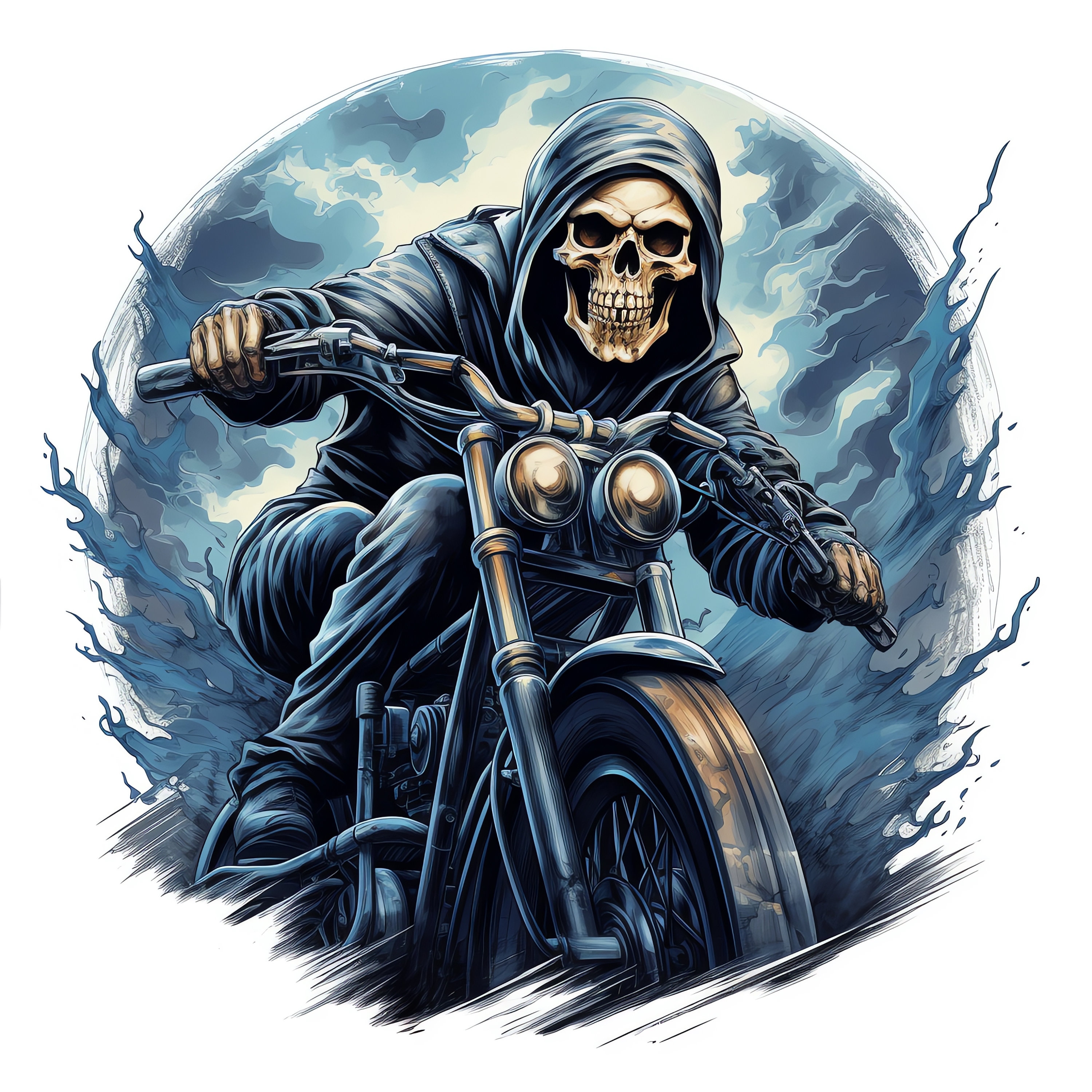 Motorcycle & Skull Halloween Clipart 35 High Quality Jpgs Digital ...