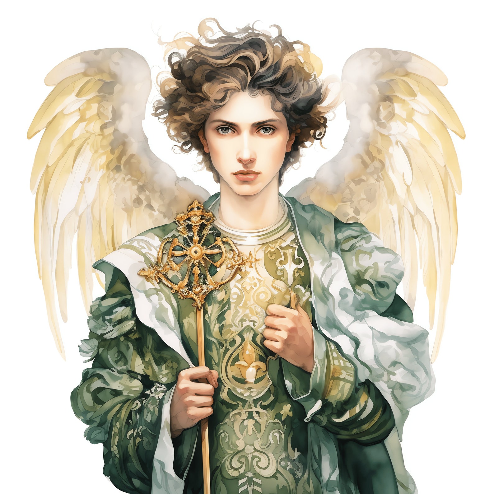 Watercolor Archangel on White Background PNG Bundle - 46 High Quality ...