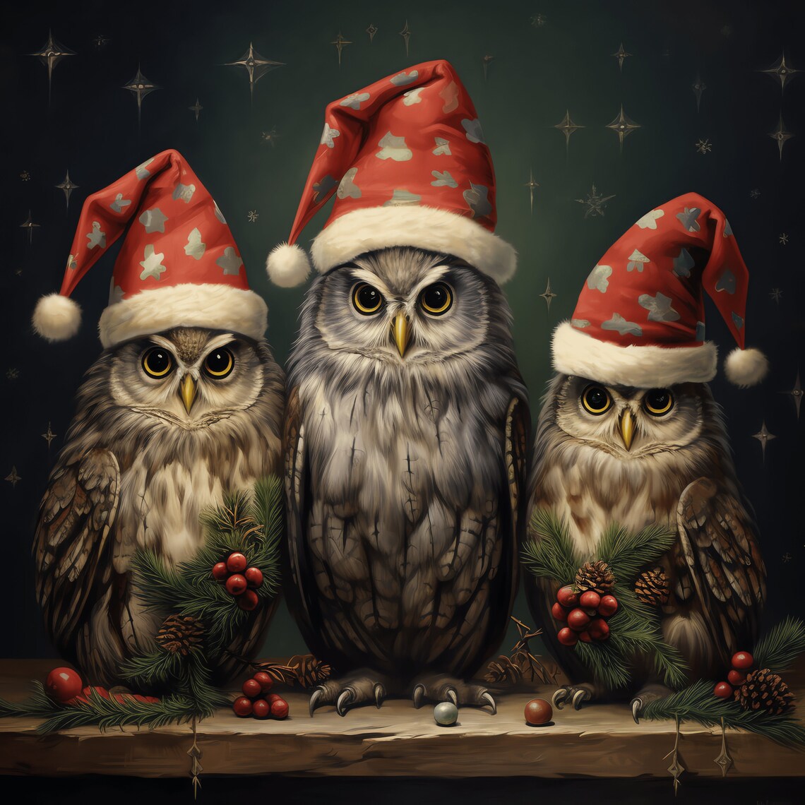 Christmas Owls PNG Clipart Bundle - 48 High Quality PNG - Instant ...