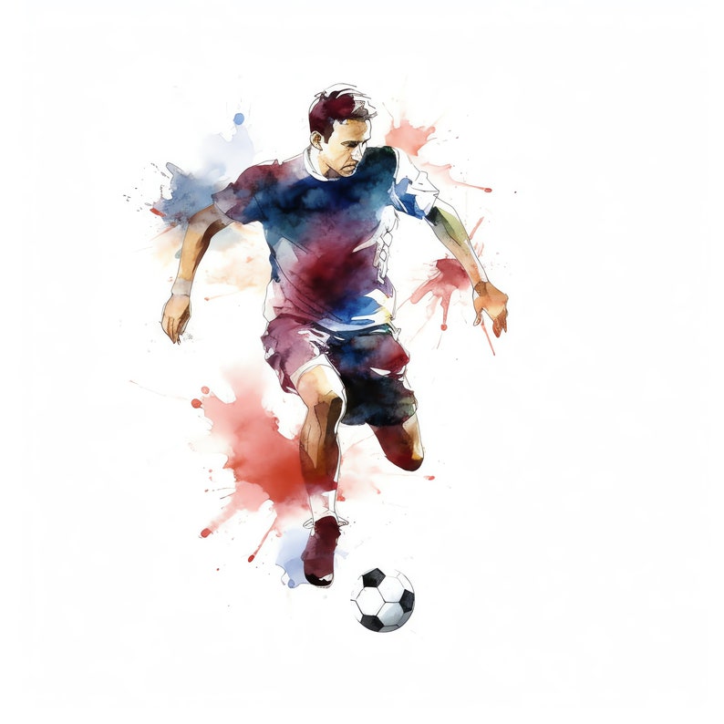 Soccer Player Clipart 40 High Quality Jpgs Digital Download Card Making ...