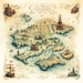 Vintage Pirate Map With Fantasy Text Clipart 45 High Quality Jpgs ...