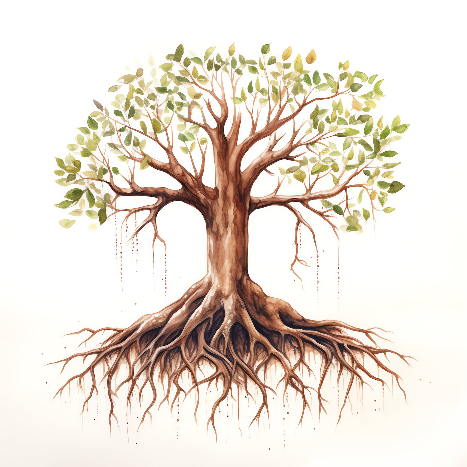 Tree With Roots Clipart 40 High Quality Jpgs Digital Download Card ...