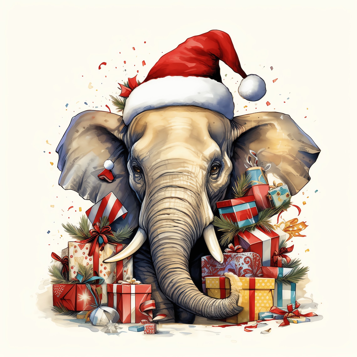 Elephant Christmas PNG Clipart Bundle 41 High Quality PNG Instant ...
