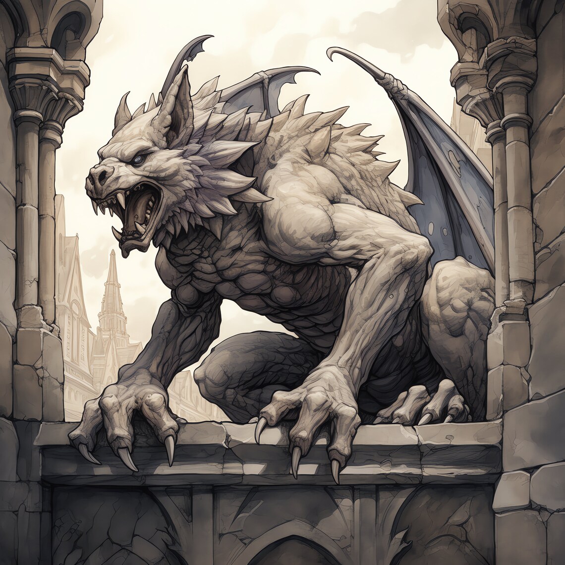 Gargoyle PNG Clipart Bundle 50 High Quality PNG Instant Download Card ...