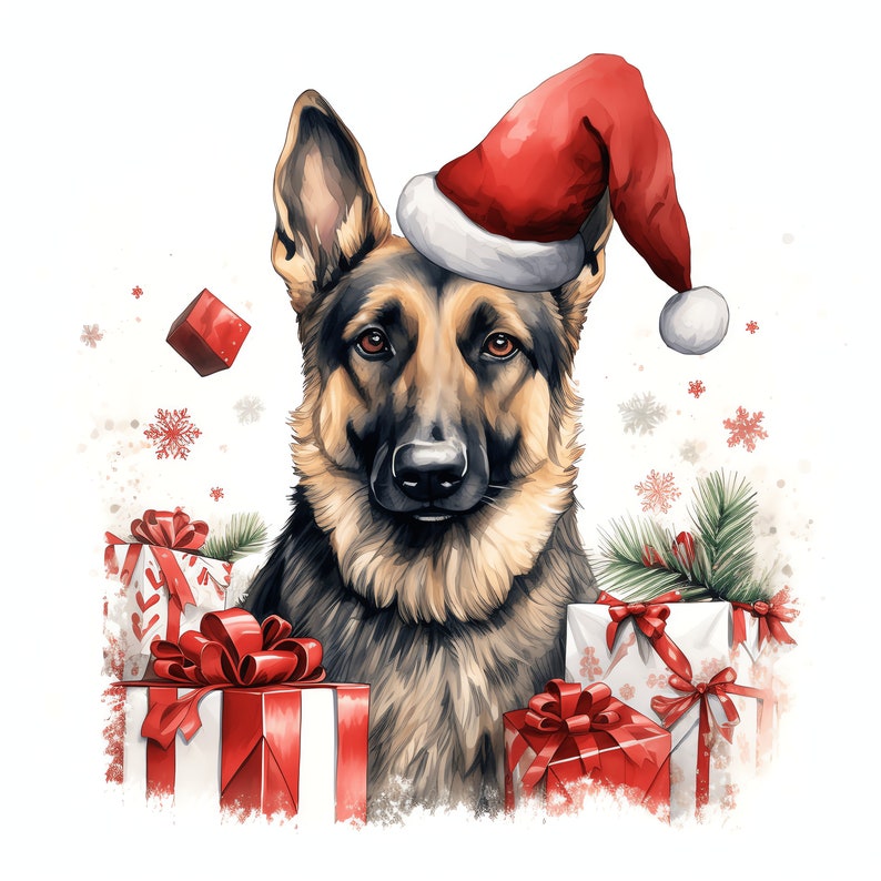 Christmas German Shepherd PNG Bundle - 41 High Quality PNG - Instant ...