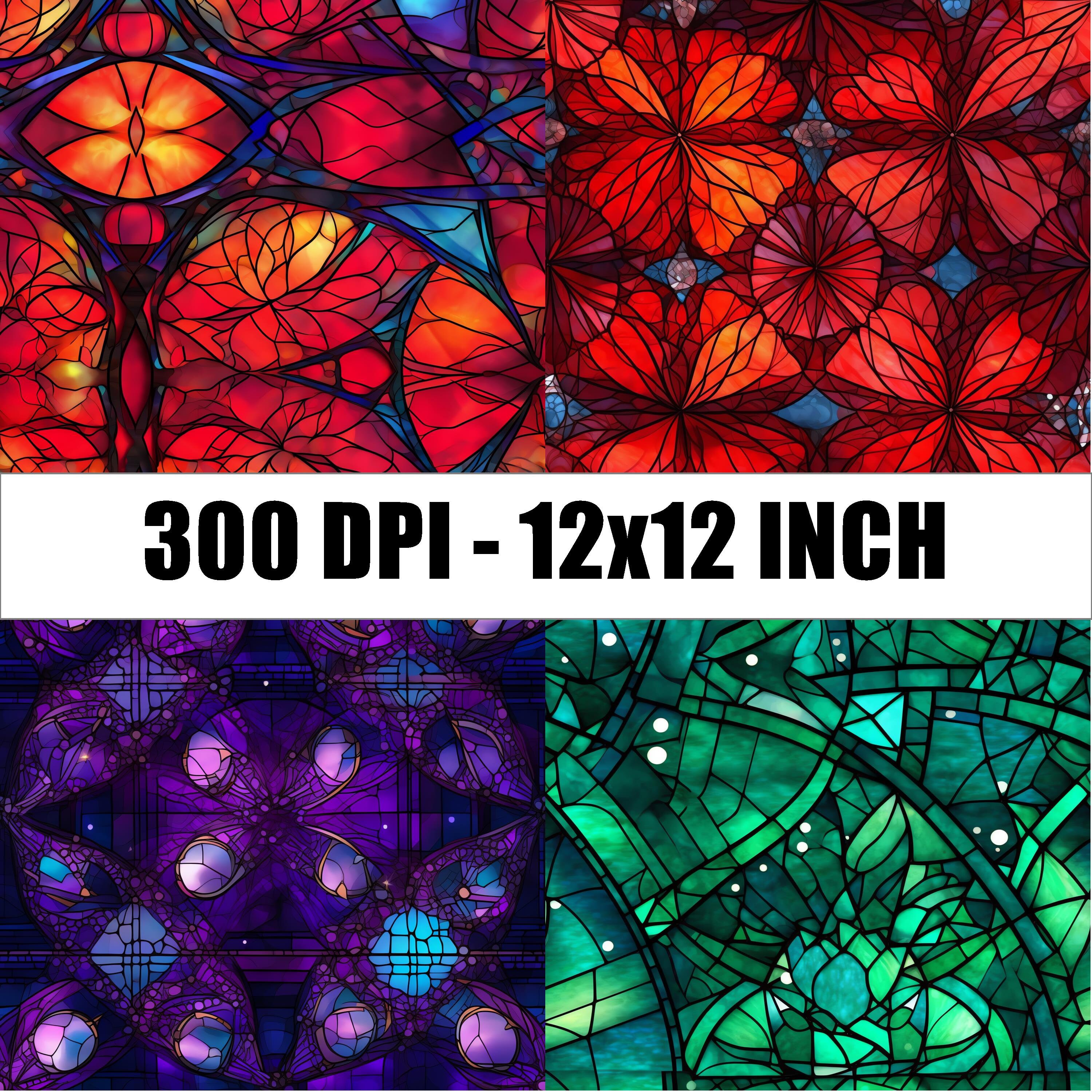 28 Celestial Stained Glass Seamless Patterns - Digital Paper Pack for ...