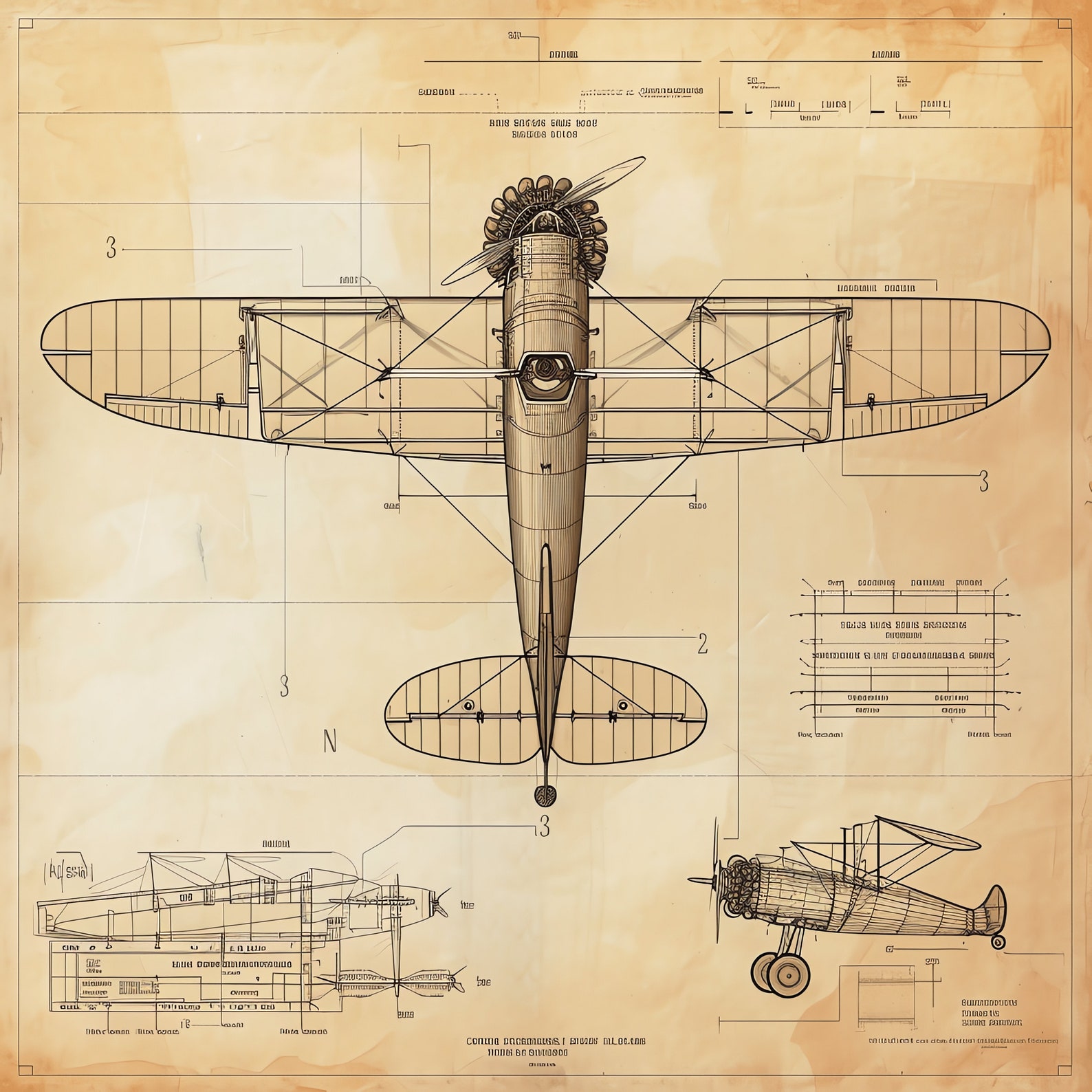Vintage Plane Schematic PNG Bundle - 41 High Quality PNG - Instant ...