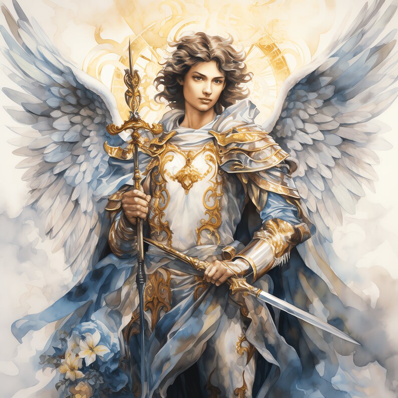 Watercolor Archangel Clipart Bundle - 51 High Quality PNG - Instant ...