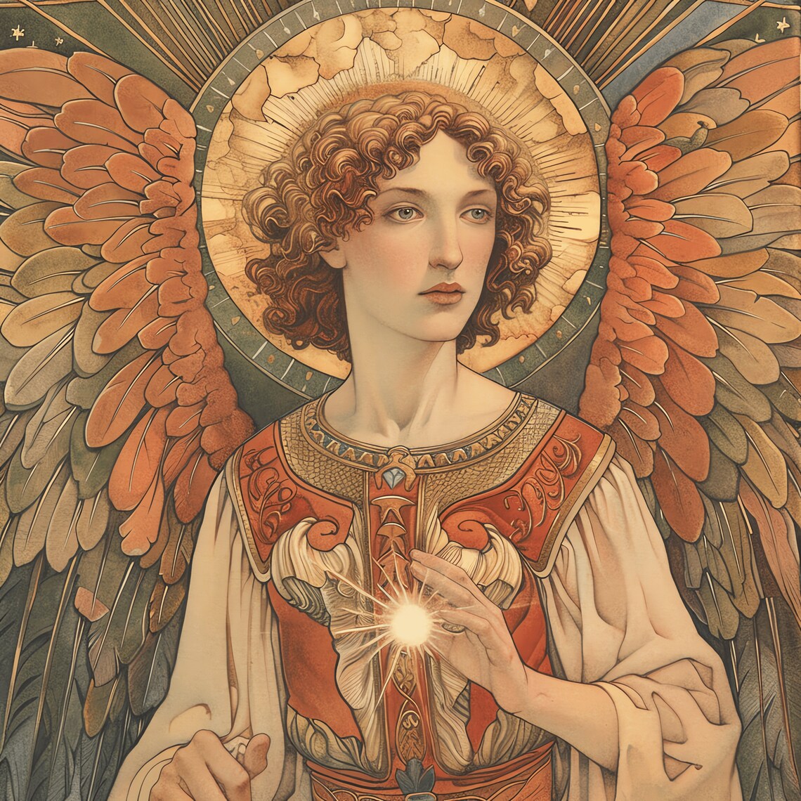 Pre-raphaelite Archangel With Light Orb PNG Clipart Bundle 43 High ...
