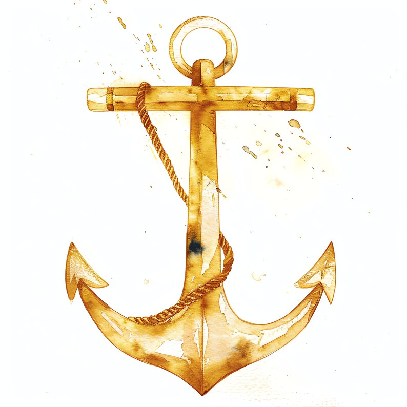 Watercolor Anchor PNG Clipart Bundle 50 High Quality PNG Instant ...