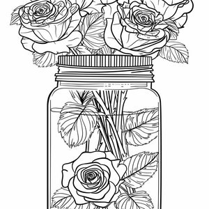 Flower Jar Coloring Pages PDF Bundle - 34 High Quality Images - Instant ...