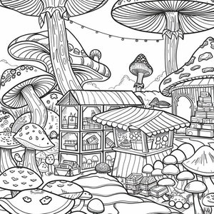 Mushroom Village Coloring Pages PDF Bundle - 35 High Quality Images ...