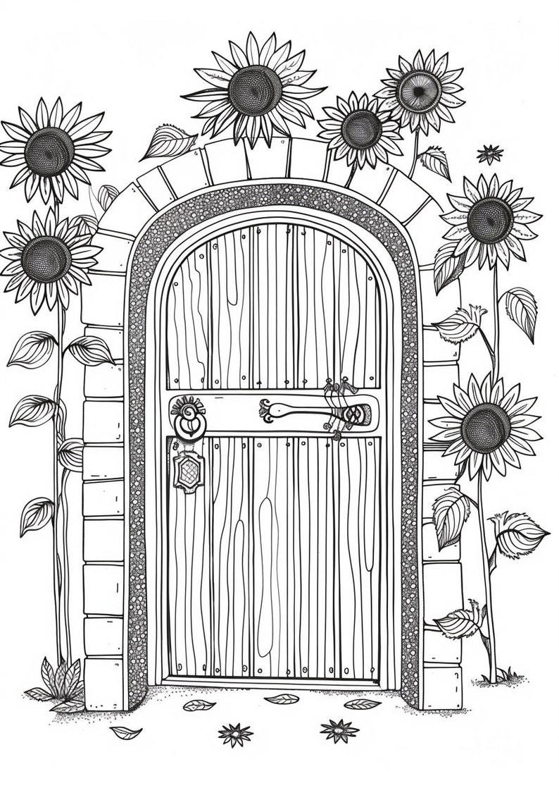 Blooming Door Coloring Pages PDF Bundle - 32 High Quality Images ...