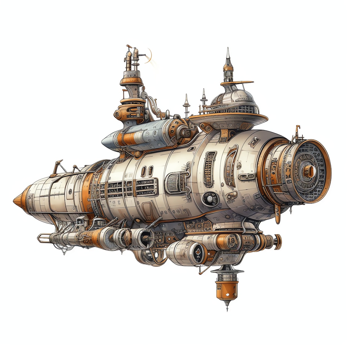 Steampunk Spaceship PNG Clipart Bundle 50 High Quality PNG Instant ...