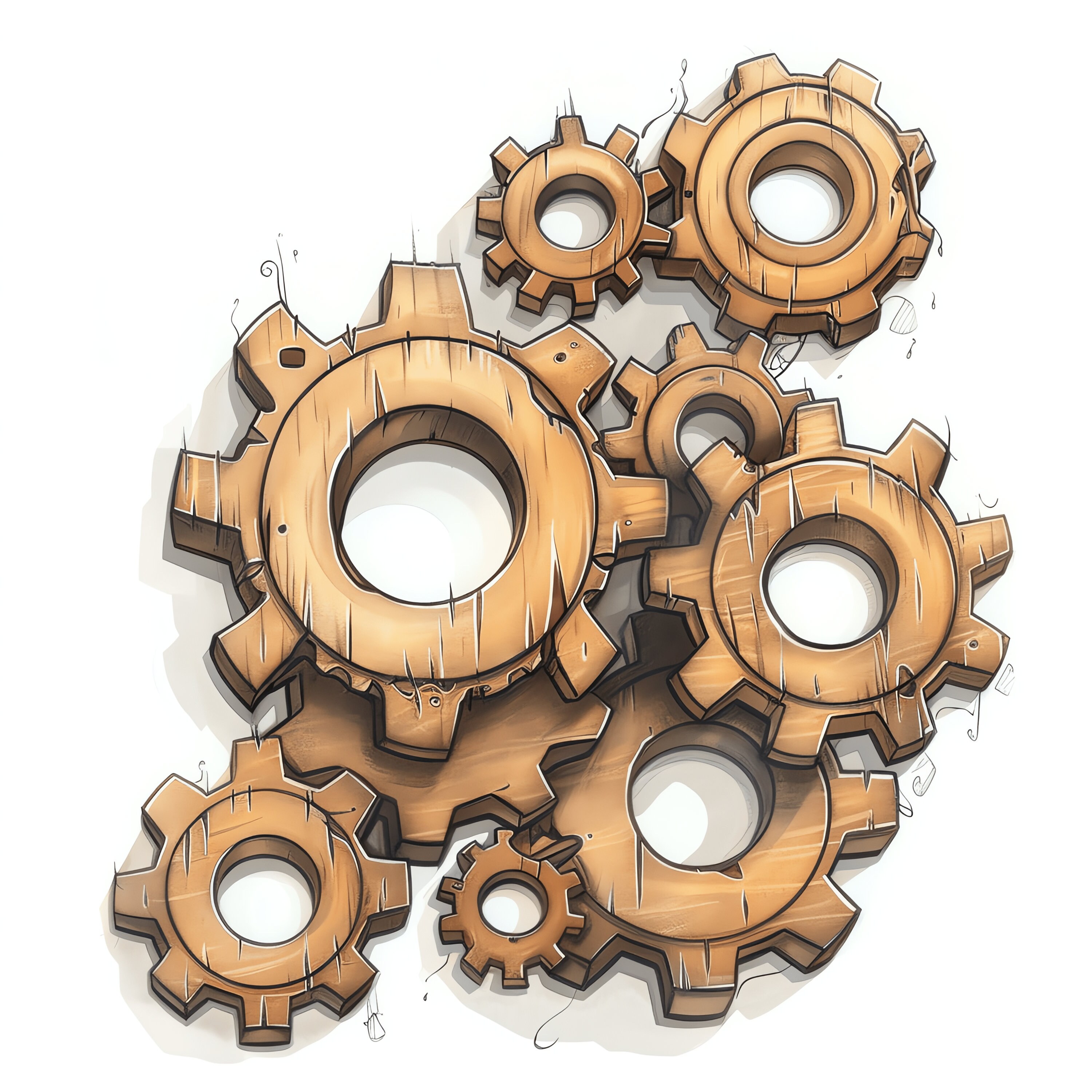 Interlocking Gears PNG Clipart Bundle - 50 High Quality PNG - Instant ...