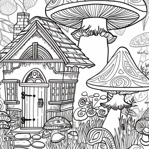 Mushroom Village Coloring Pages PDF Bundle - 35 High Quality Images ...