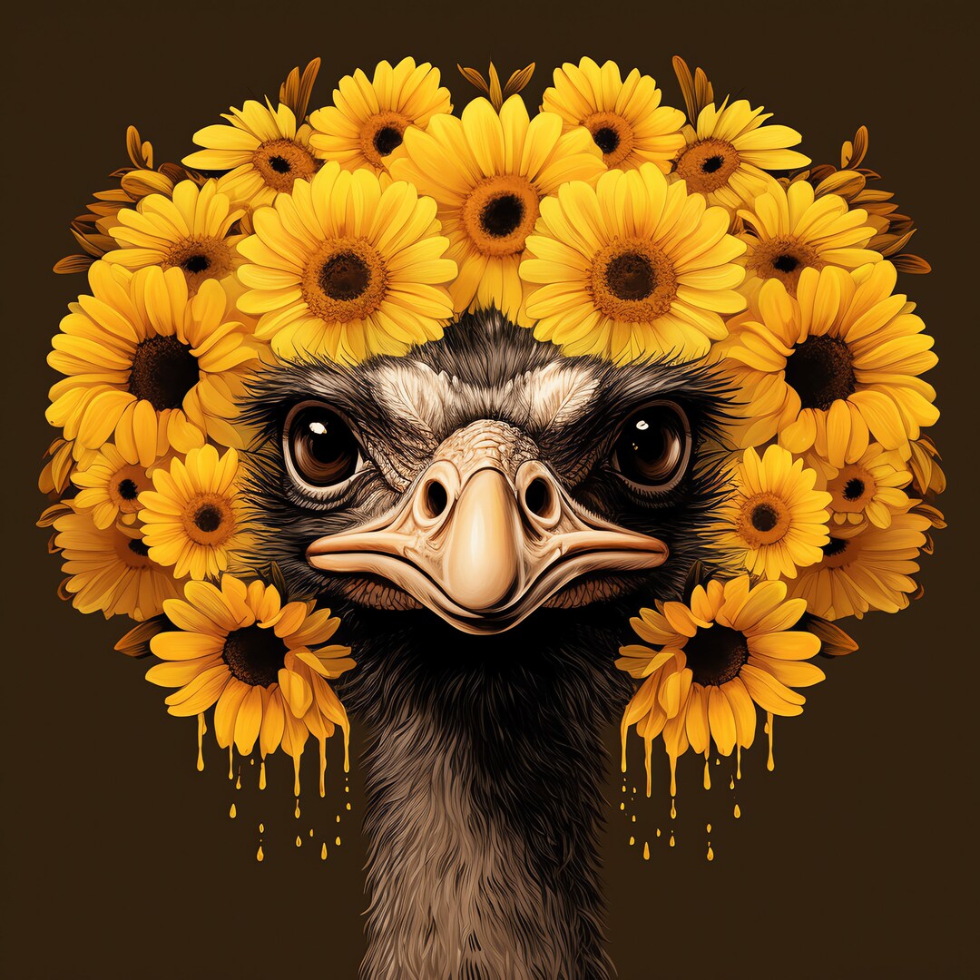 Ostrich With Flower Crown PNG Clipart - 50 High Quality PNG - Instant ...