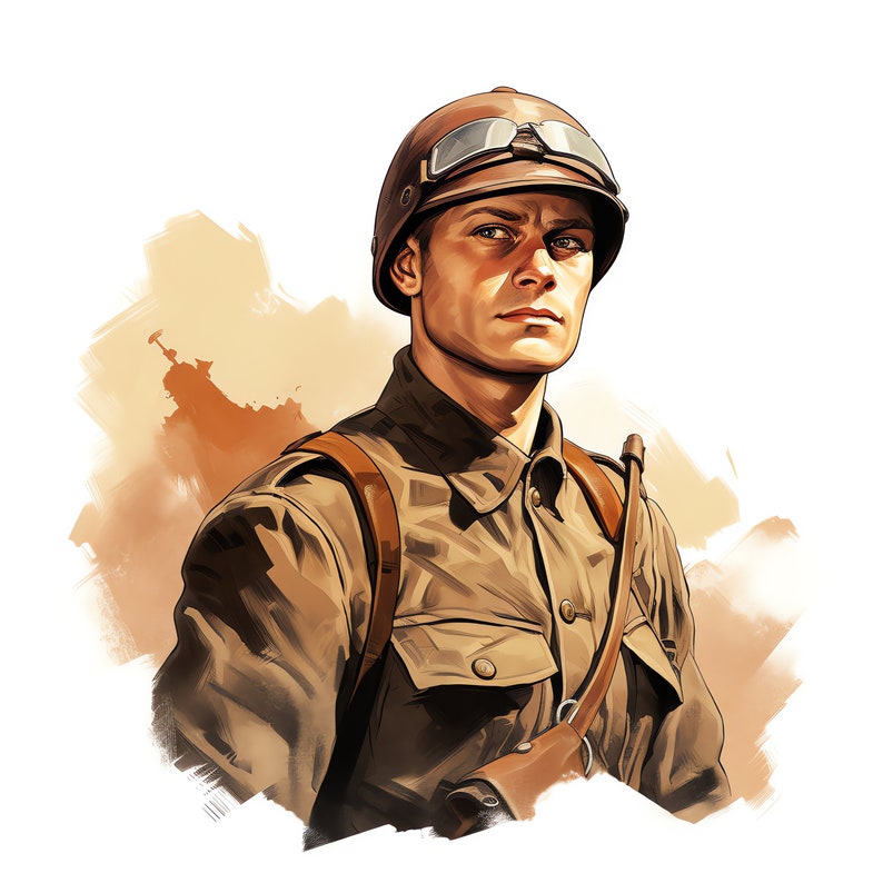 Vintage World War II Soldier Clipart - 50 High Quality Jpgs - Digital ...