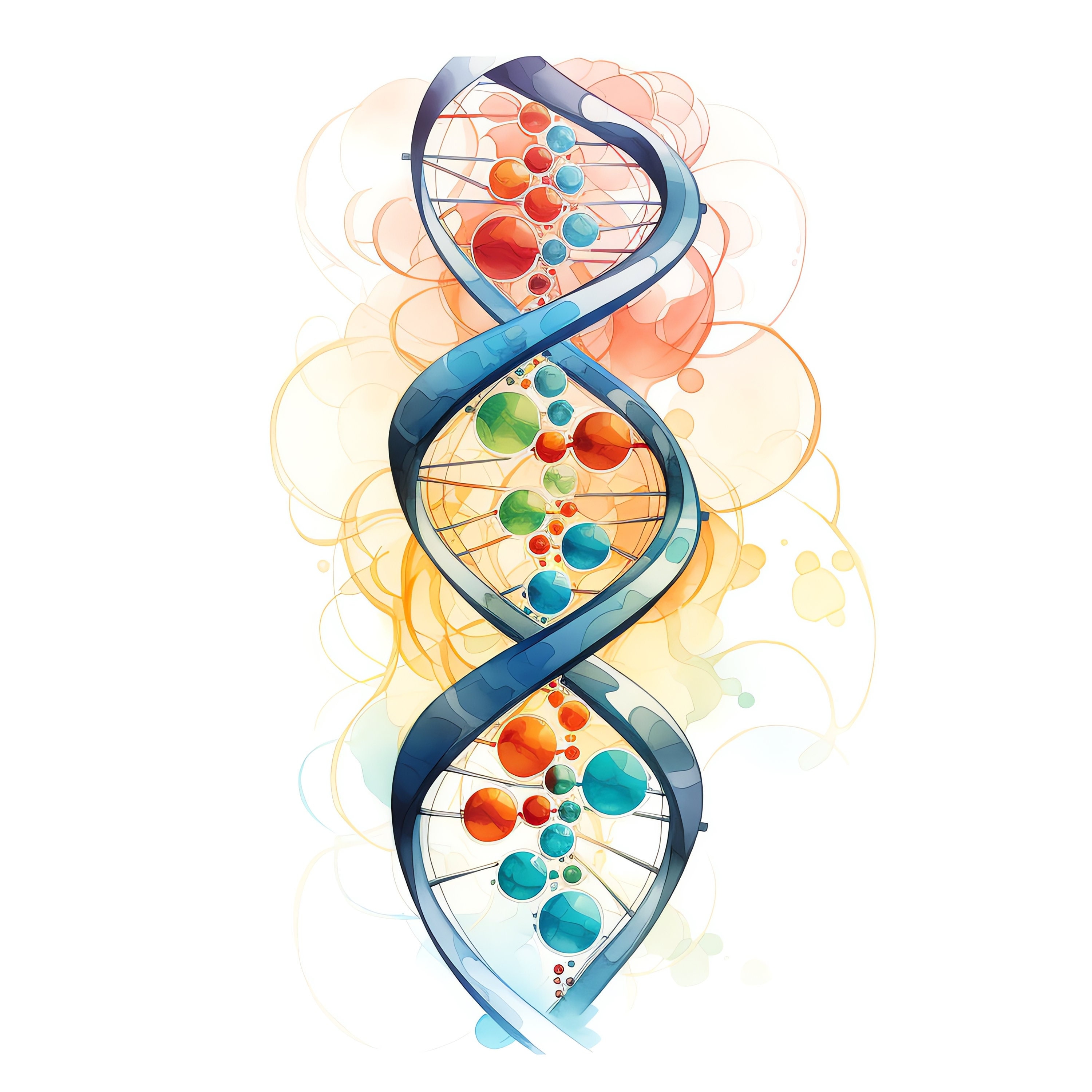 Artistic DNA Molecule Clipart - 45 High Quality Jpgs - Digital Download - Science, Genetics ...