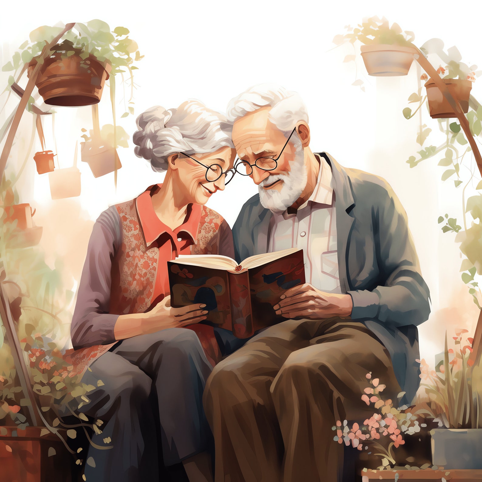 Elderly Couple Clipart PNG Bundle 40 High Quality PNG Instant Download ...