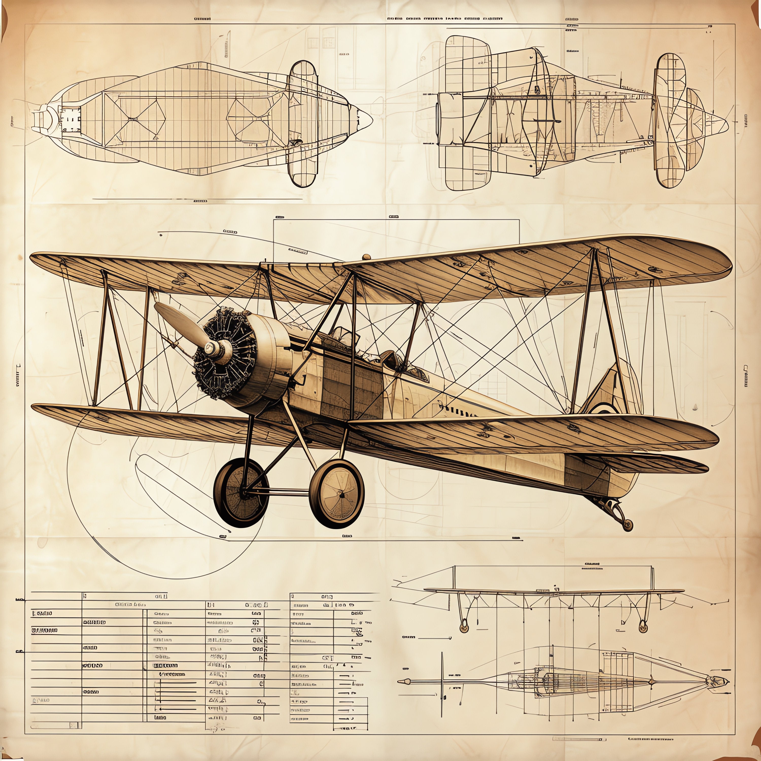 Vintage Plane Schematic PNG Bundle - 41 High Quality PNG - Instant ...