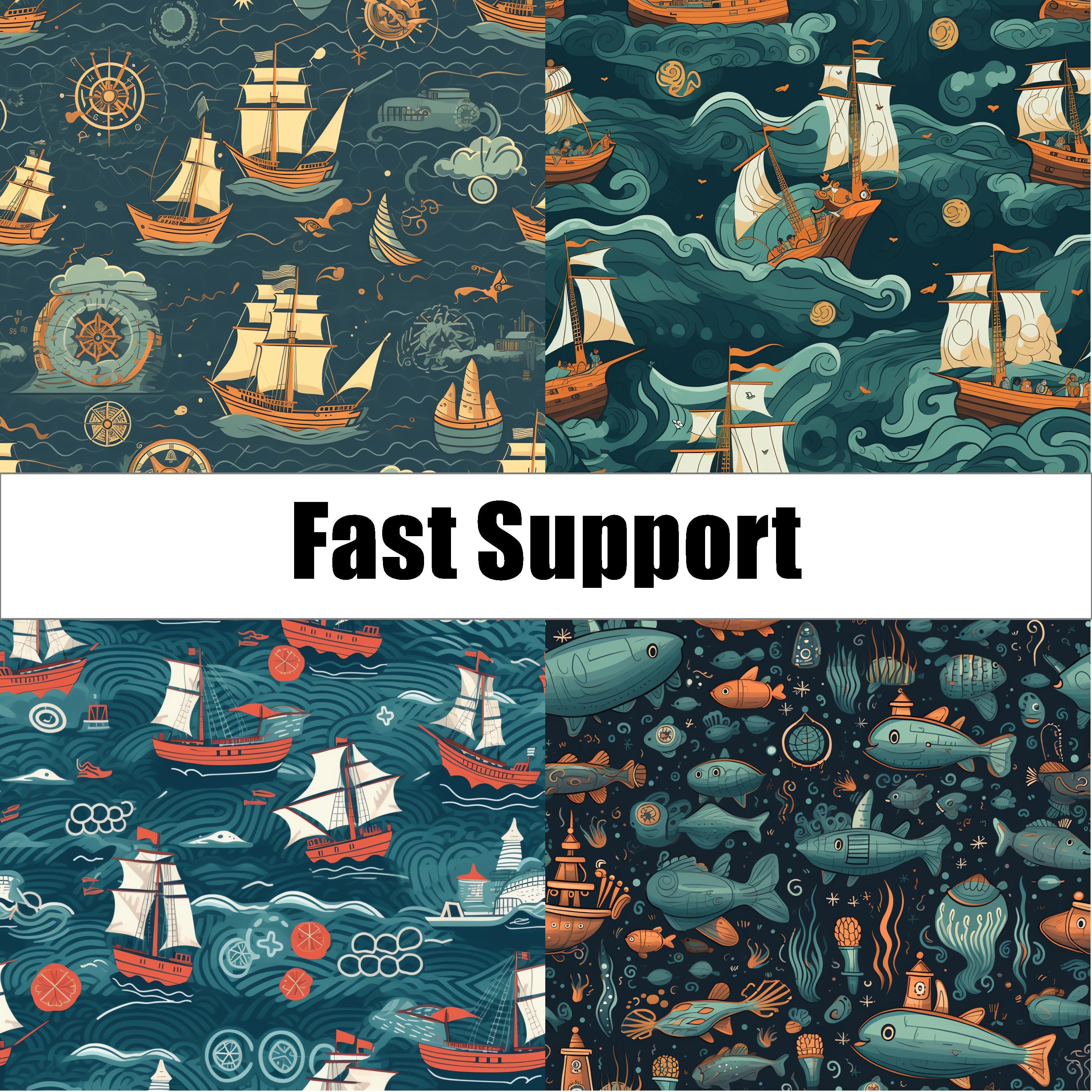28 Nautical Adventure Abstract Seamless Patterns - Digital Paper Pack ...
