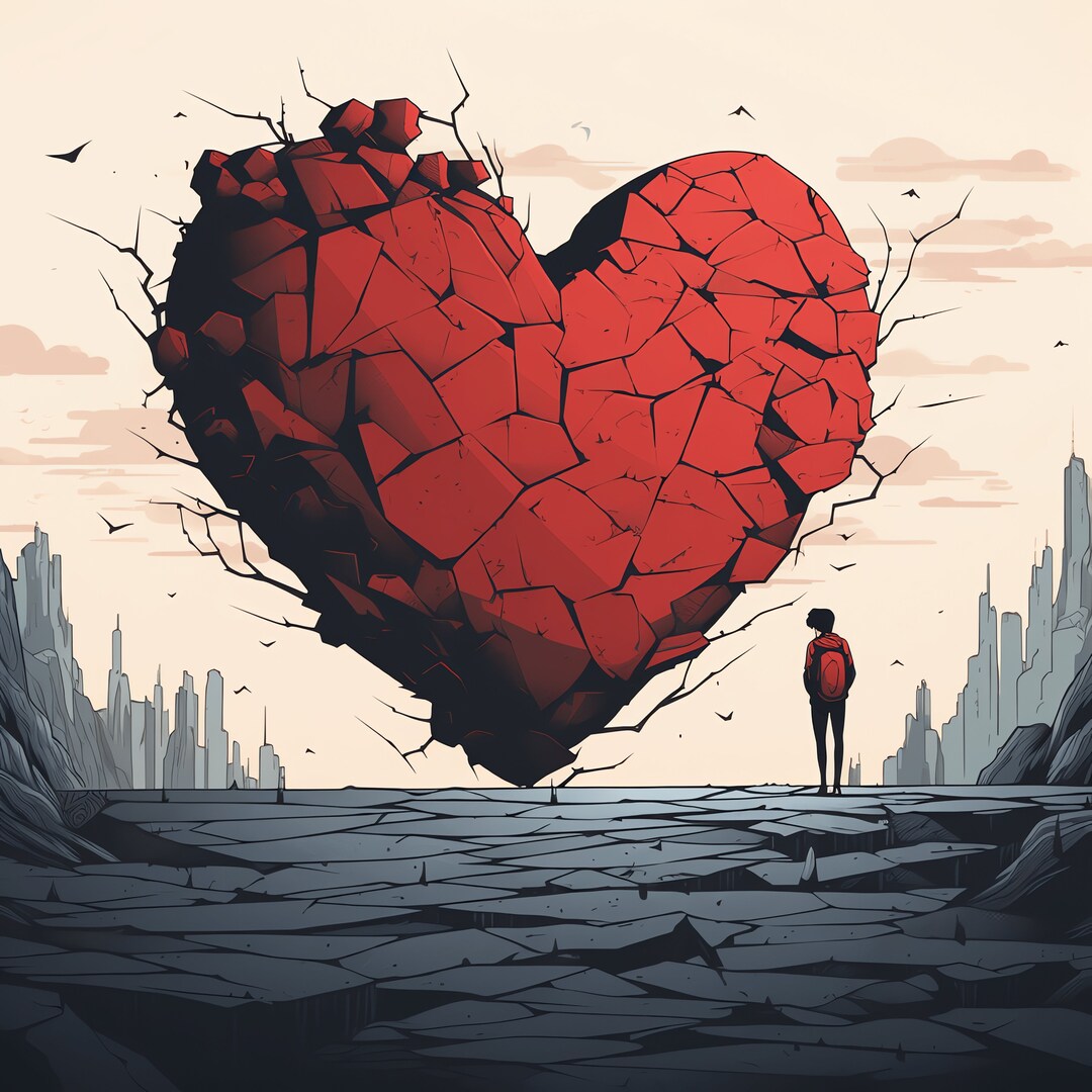 Artistic Broken Heart PNG Clipart Bundle 50 High Quality PNG - Etsy