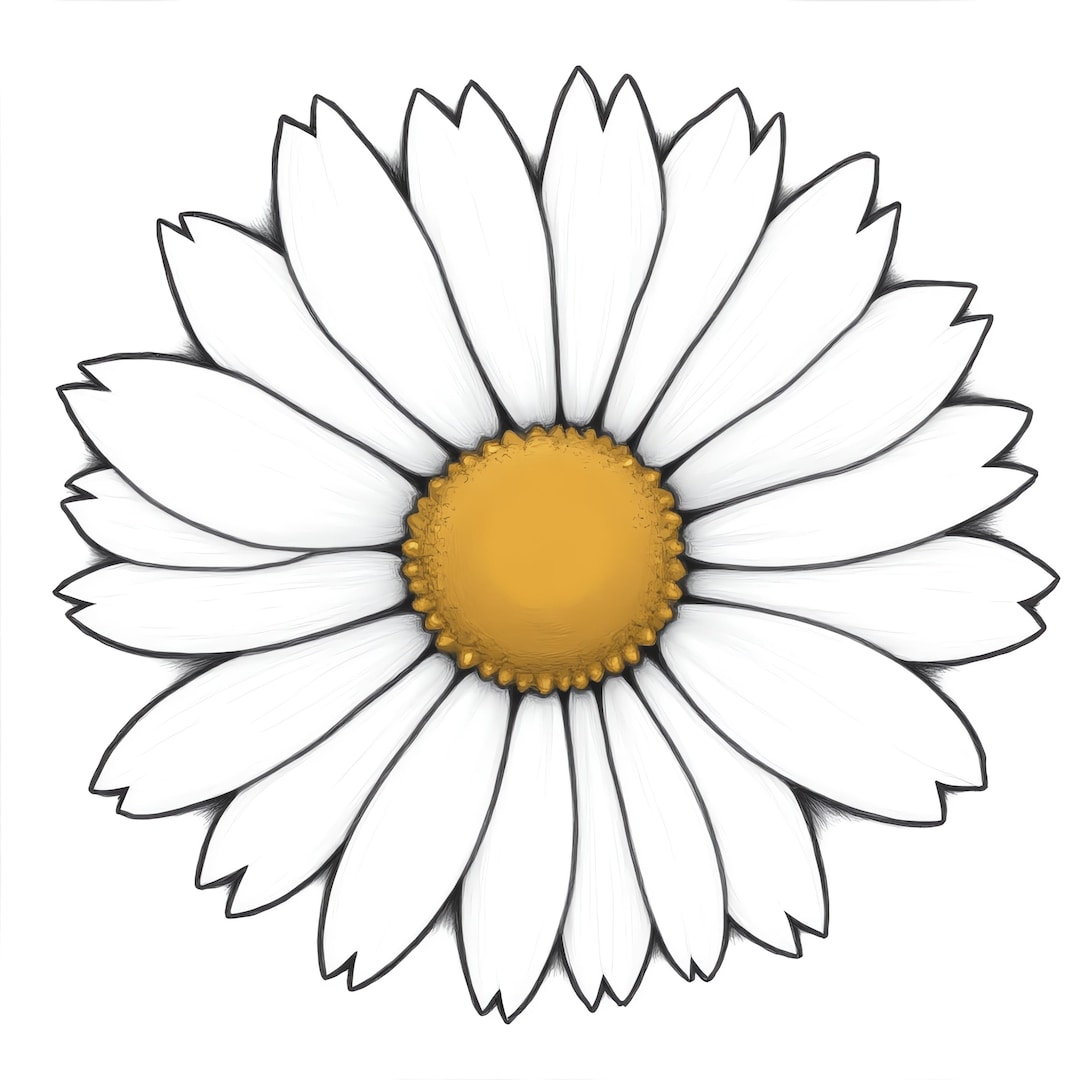 Daisy Drawing PNG Clipart Bundle - 36 High Quality PNG - Instant ...