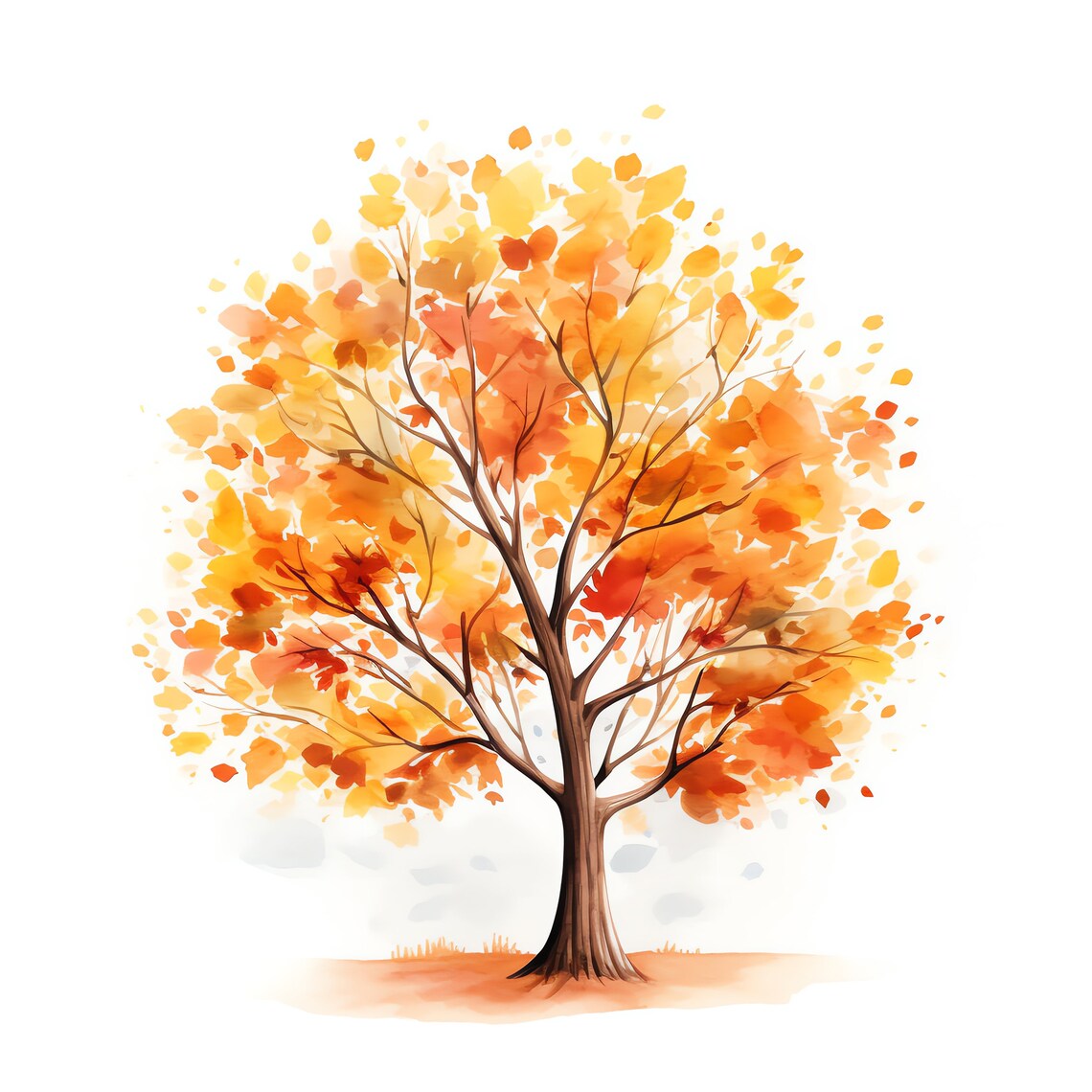 Fall Tree Clipart - 50 High Quality Jpgs - Digital Download - Card ...