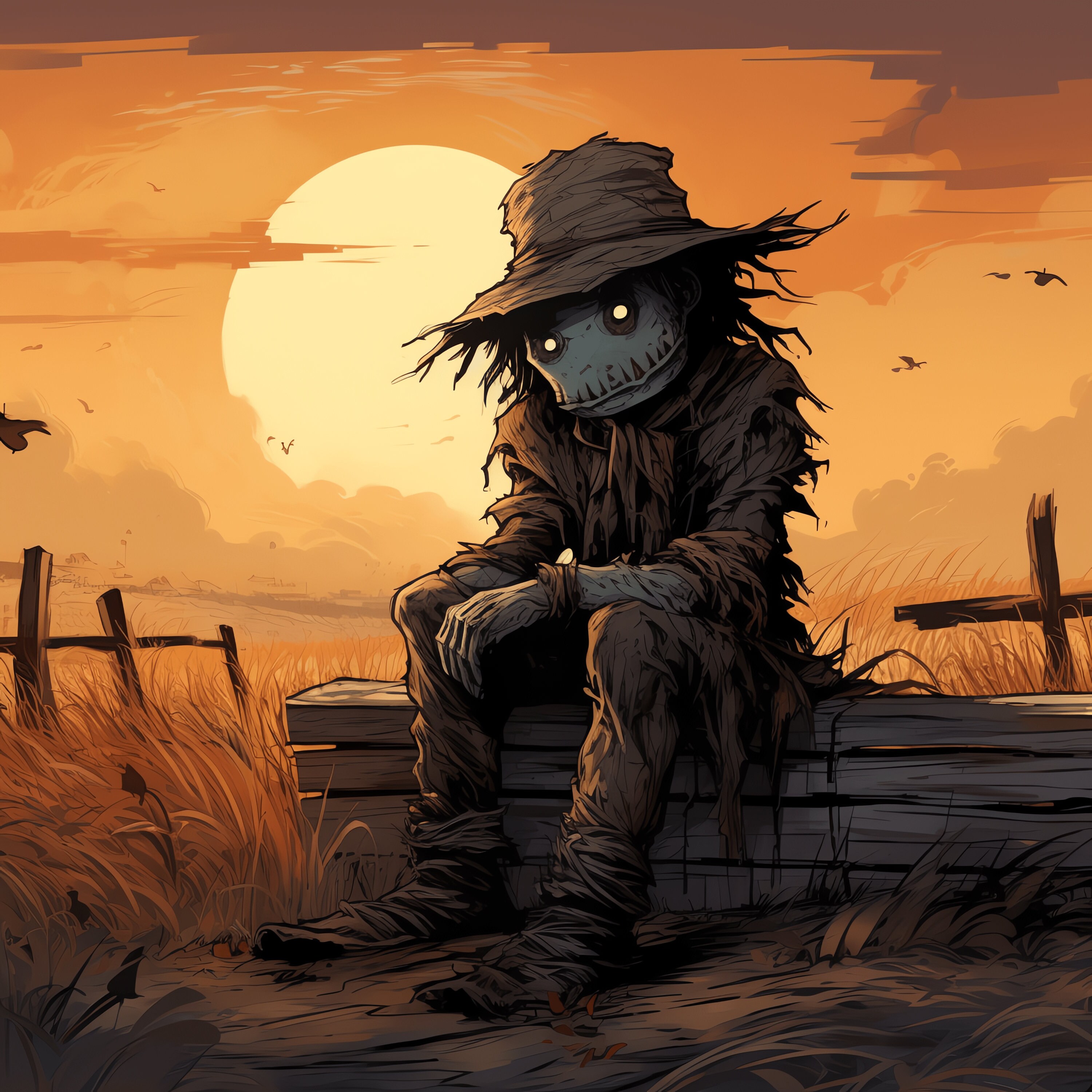 Scary Scarecrow PNG Clipart Bundle - 40 High Quality PNG - Instant ...