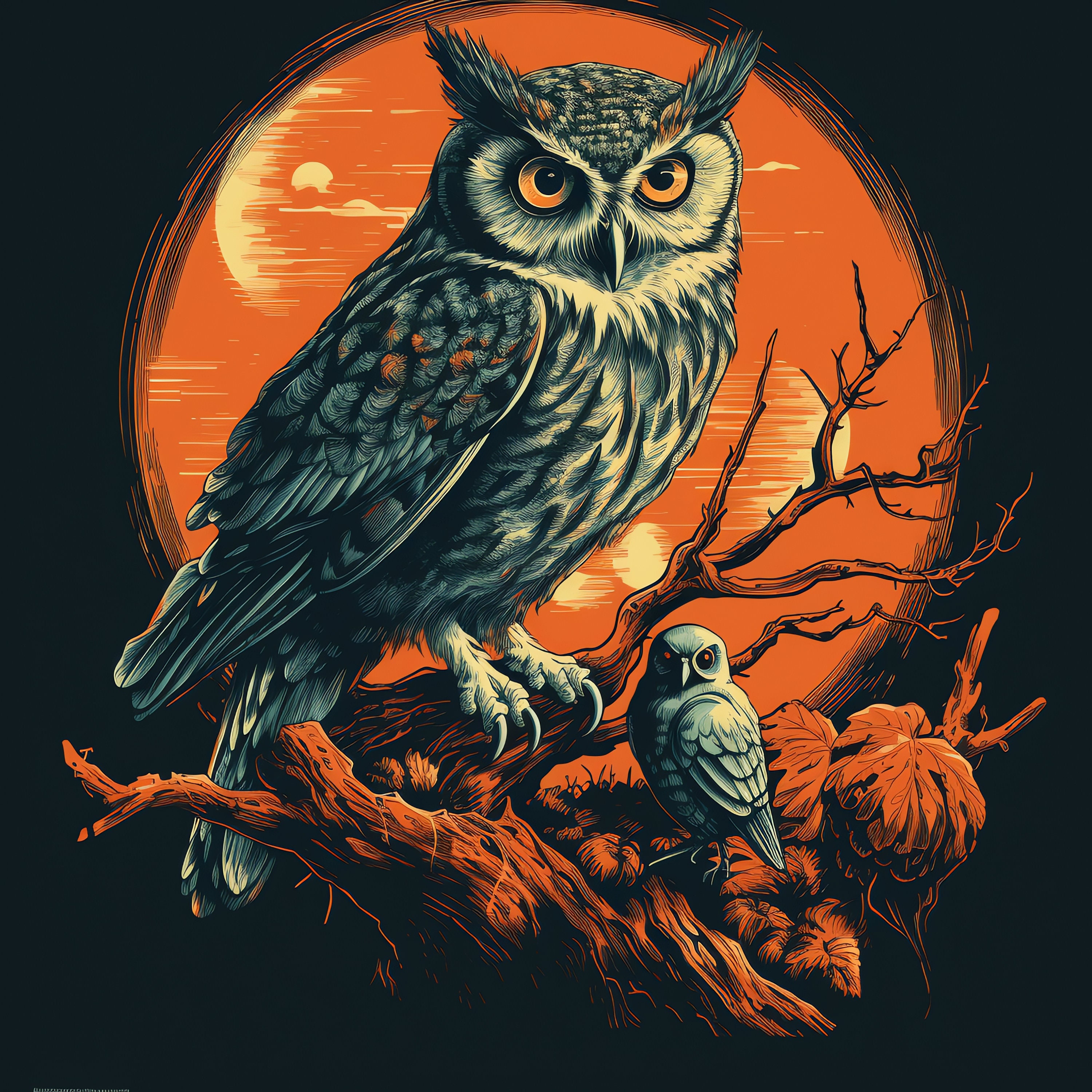 Retro Owl PNG Clipart 35 High Quality PNG Instant Download Card Making ...