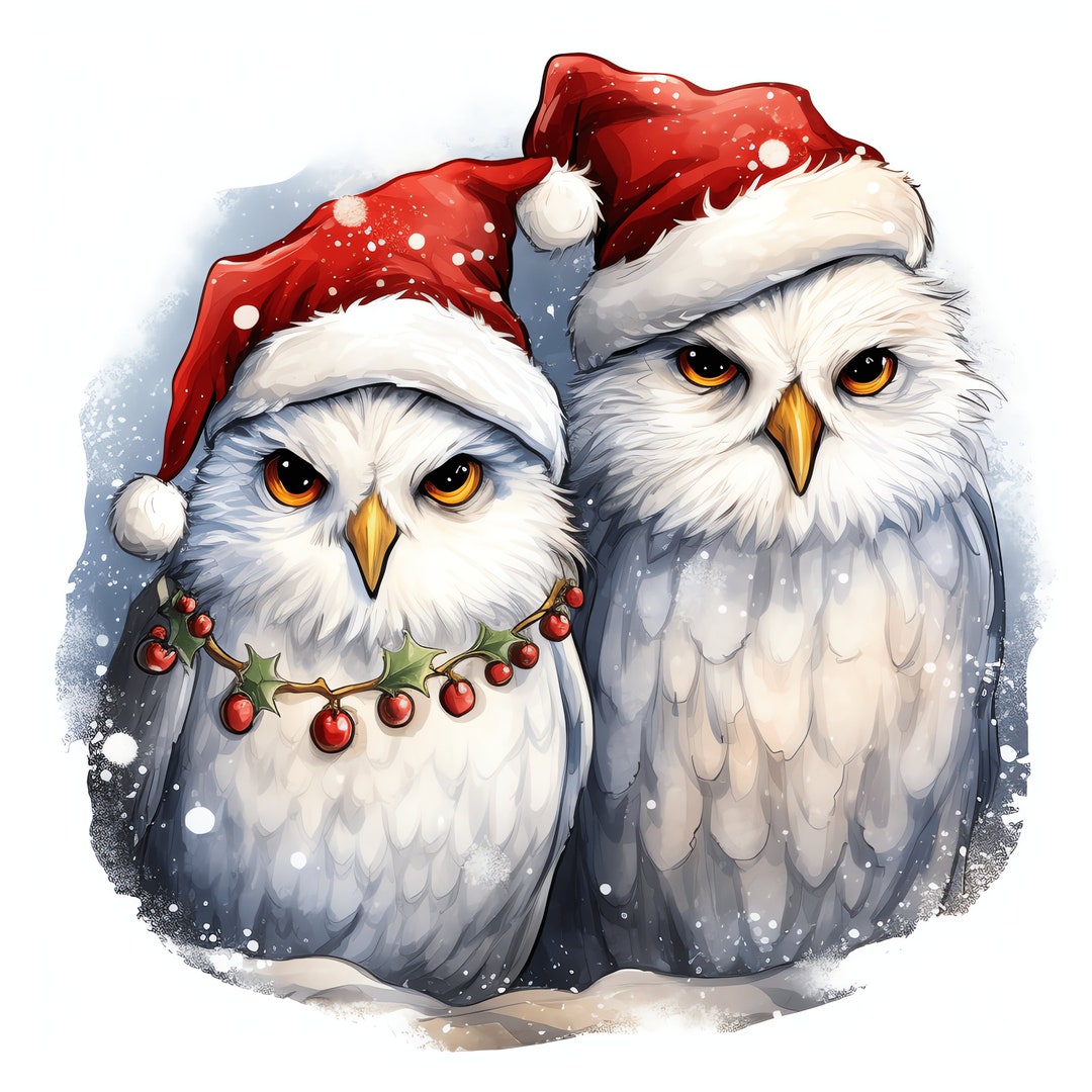 Christmas Owls PNG Clipart Bundle - 48 High Quality PNG - Instant ...