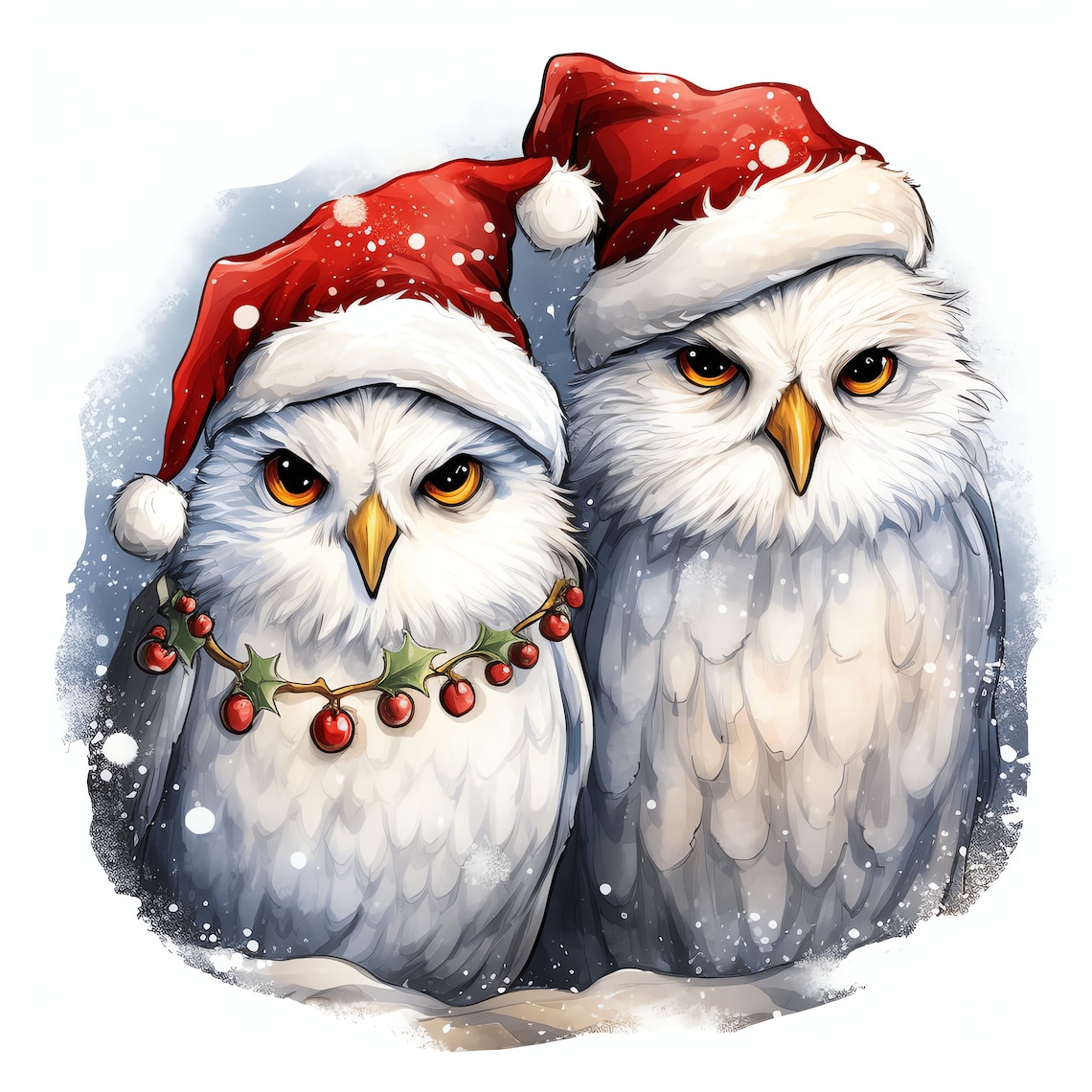 Christmas Owls PNG Clipart Bundle 48 High Quality PNG Instant Download ...
