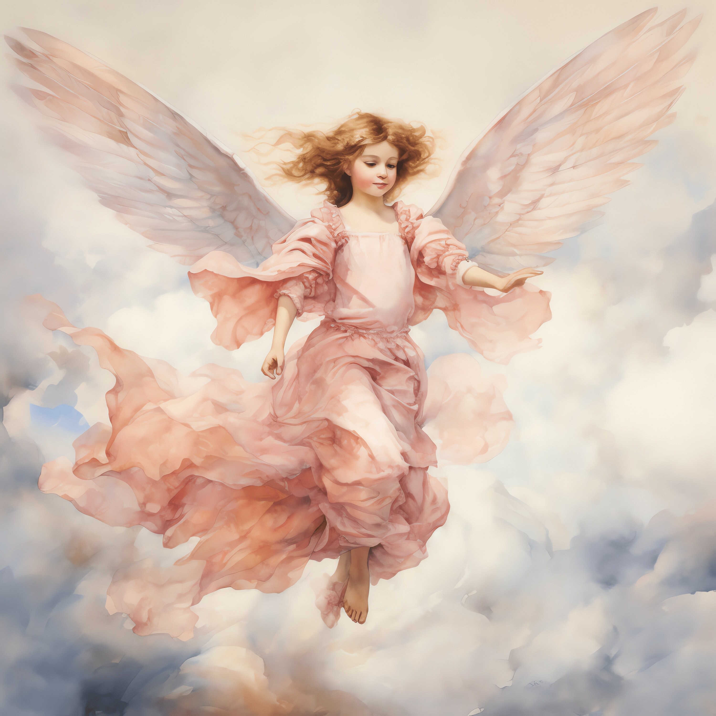 Victorian Angel Watercolor Bundle - 35 High Quality PNG - Instant ...