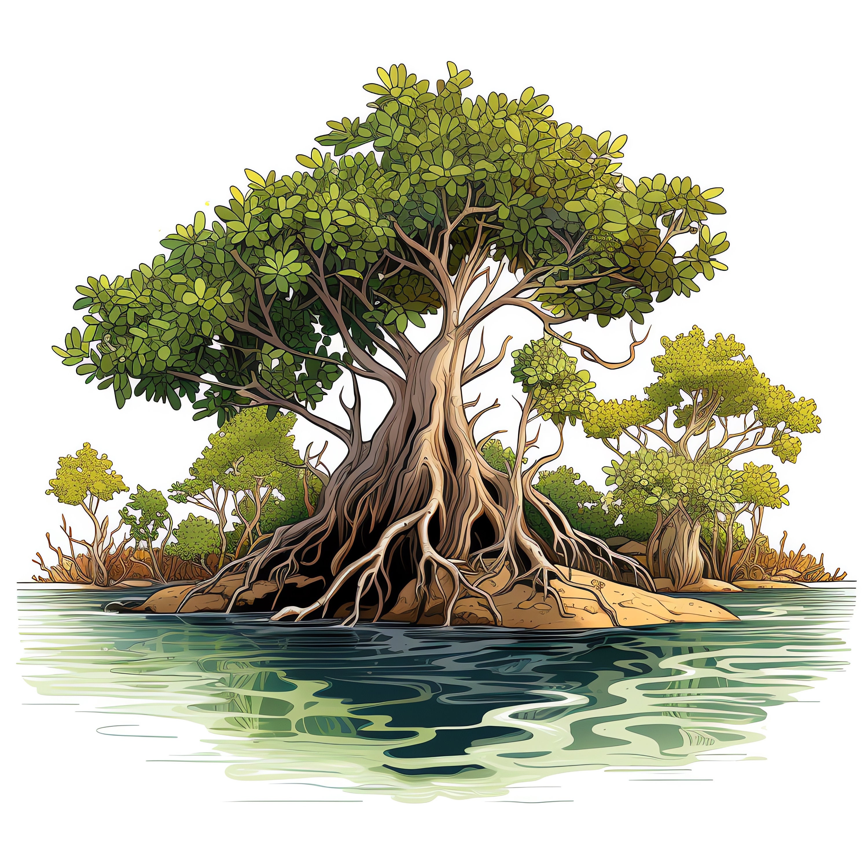 Mangrove Clipart 45 High Quality Jpgs Digital Download Card Making ...