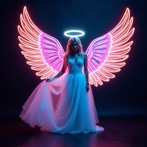 Cosmic Neon Angels PNG Clipart Bundle - 49 High Quality PNG - Instant ...