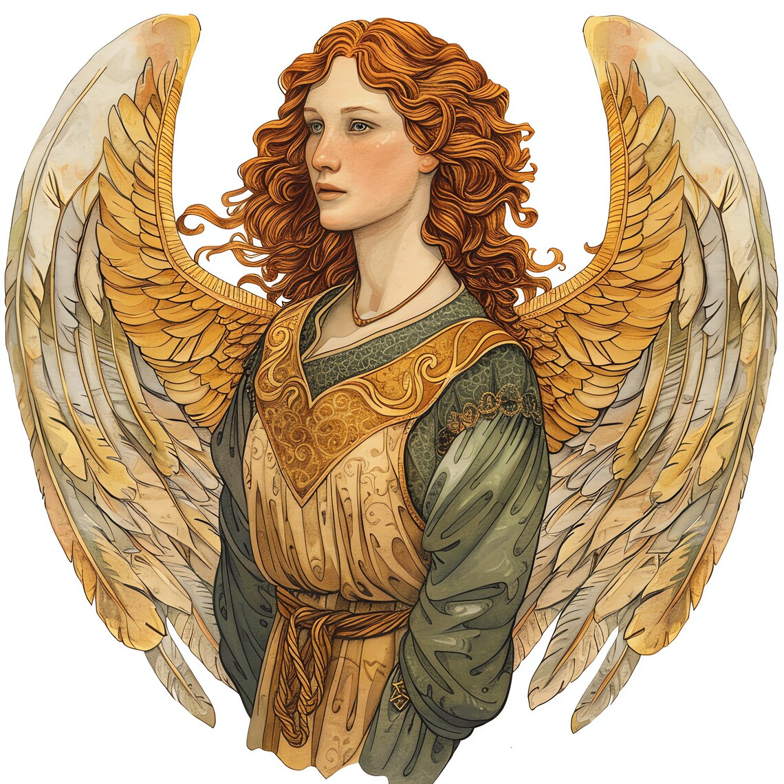 Pre-raphaelite Archangel on White Background Bundle 36 High Quality PNG ...
