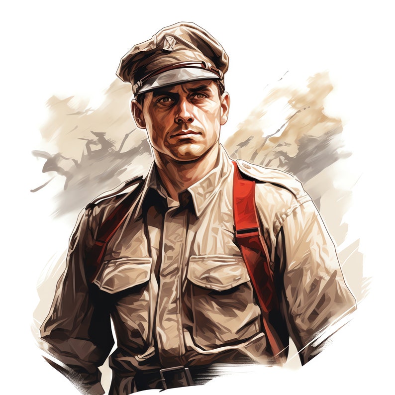 Vintage World War II Soldier Clipart - 50 High Quality Jpgs - Digital ...