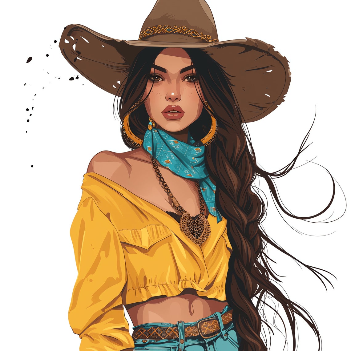 Boho Cowgirl PNG Clipart Bundle 49 Style High Quality PNG Instant ...