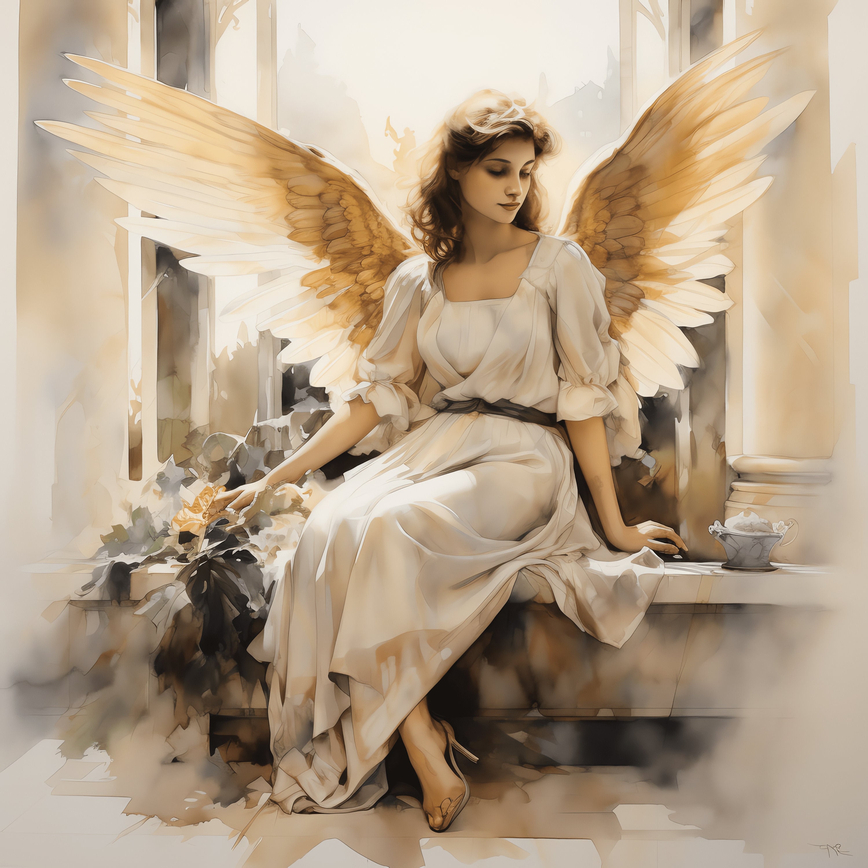 Victorian Angel Watercolor Bundle 35 High Quality PNG Instant Download ...