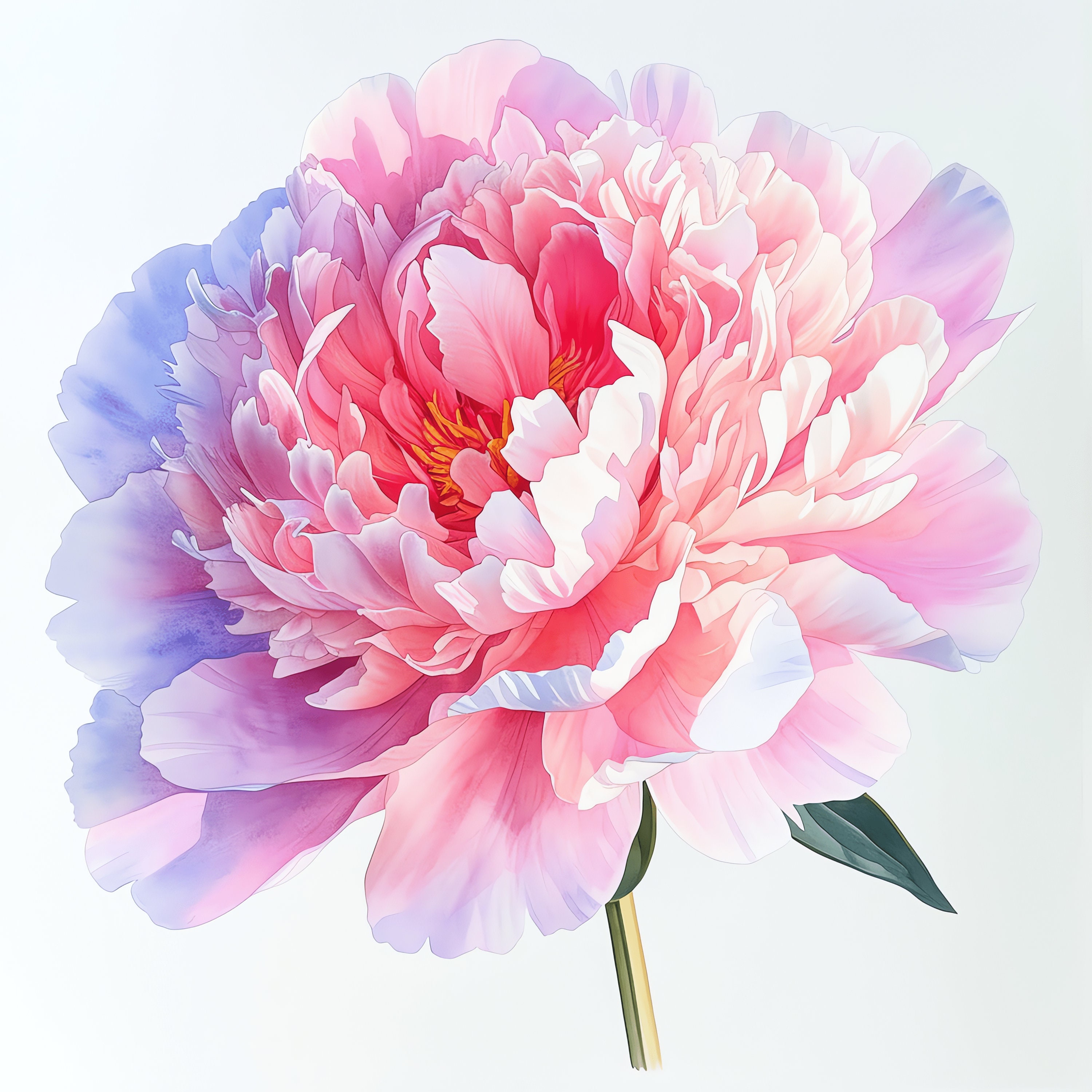 Watercolor Peonies PNG Bundle - 45 High Quality PNG - Instant Download ...