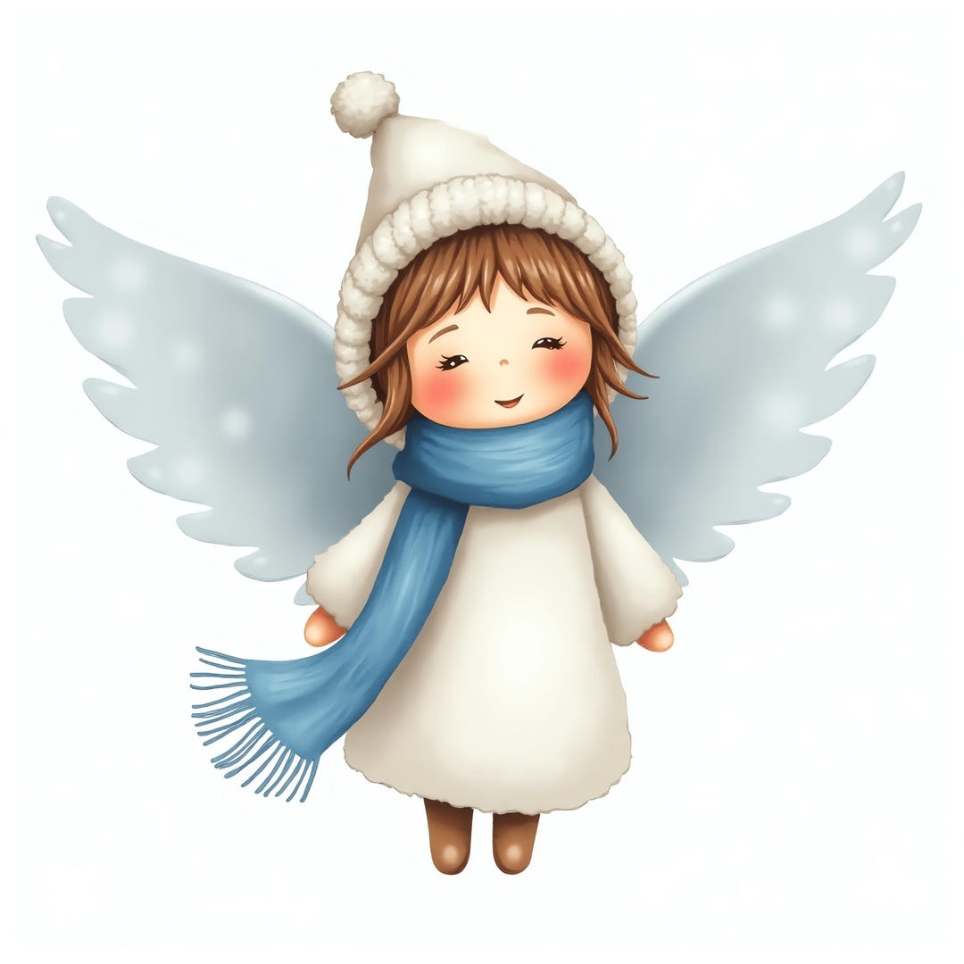 Cute Seasonal Angels PNG Clipart Bundle - 38 Angel High Quality PNG ...