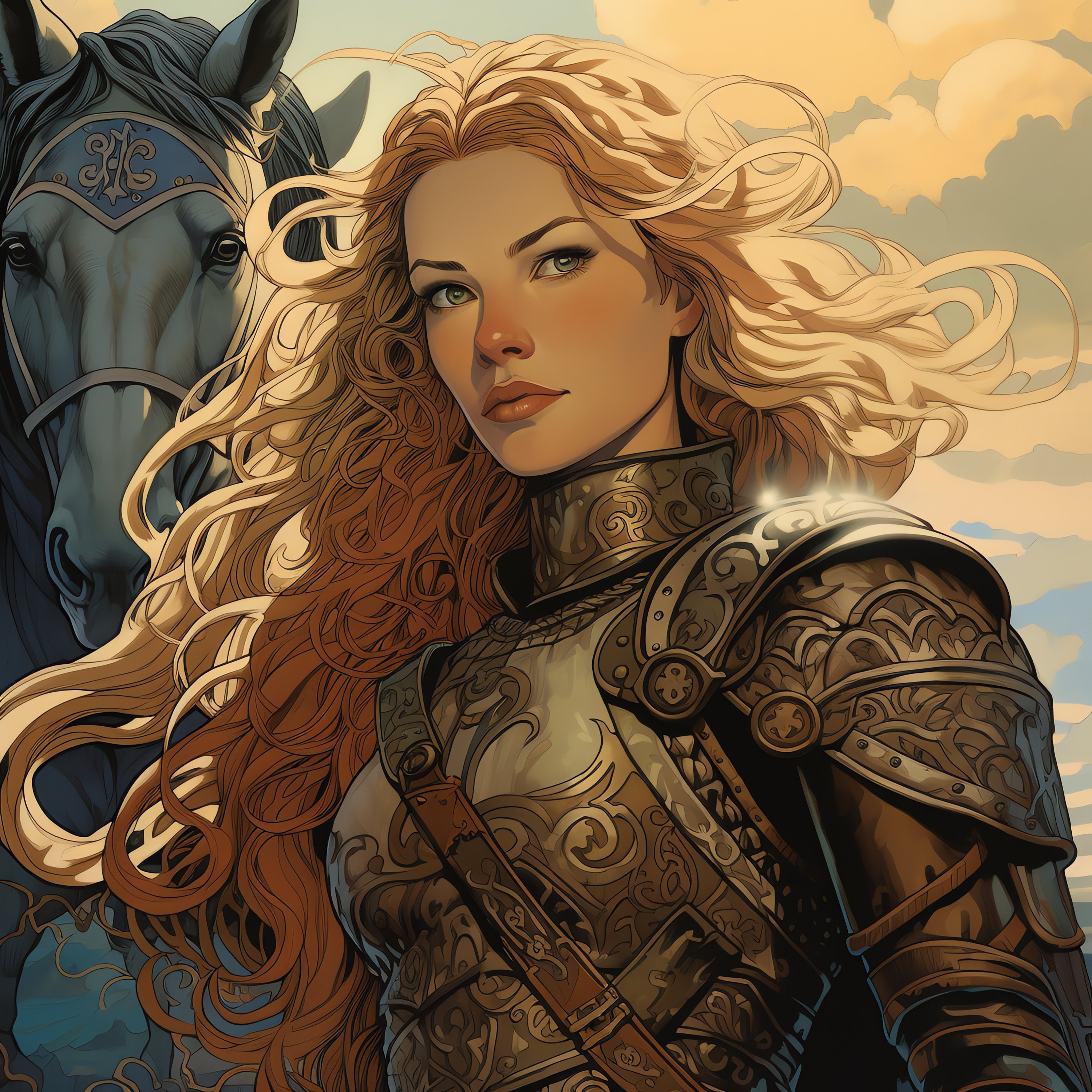 Celtic Warrior Princess Clipart With Fantasy Background 45 High Quality ...