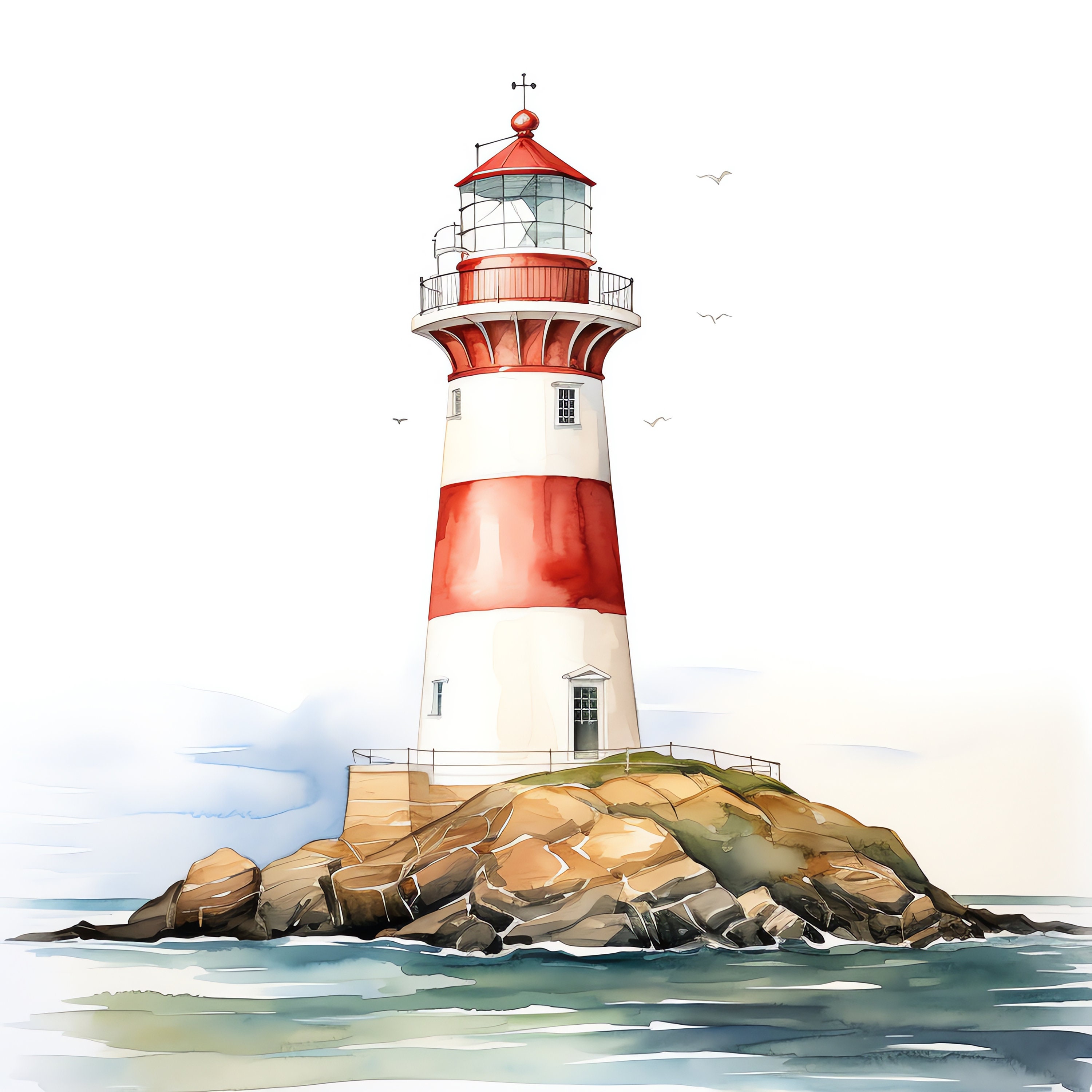 Lighthouse Clipart 45 High Quality Jpgs Digital Download Card Making ...