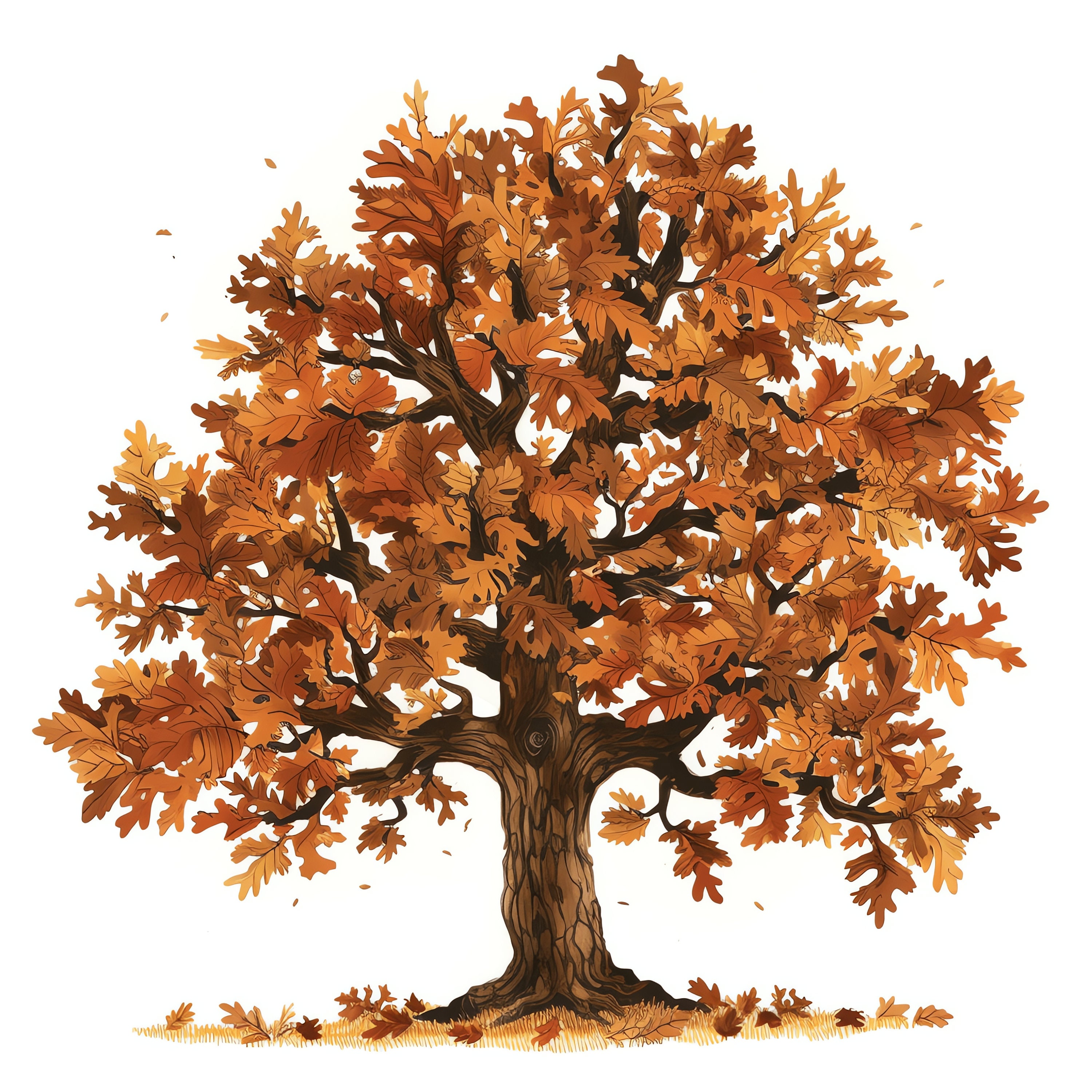 Fall Autumn Oak Tree PNG Clipart Bundle 43 High Quality PNG Instant ...