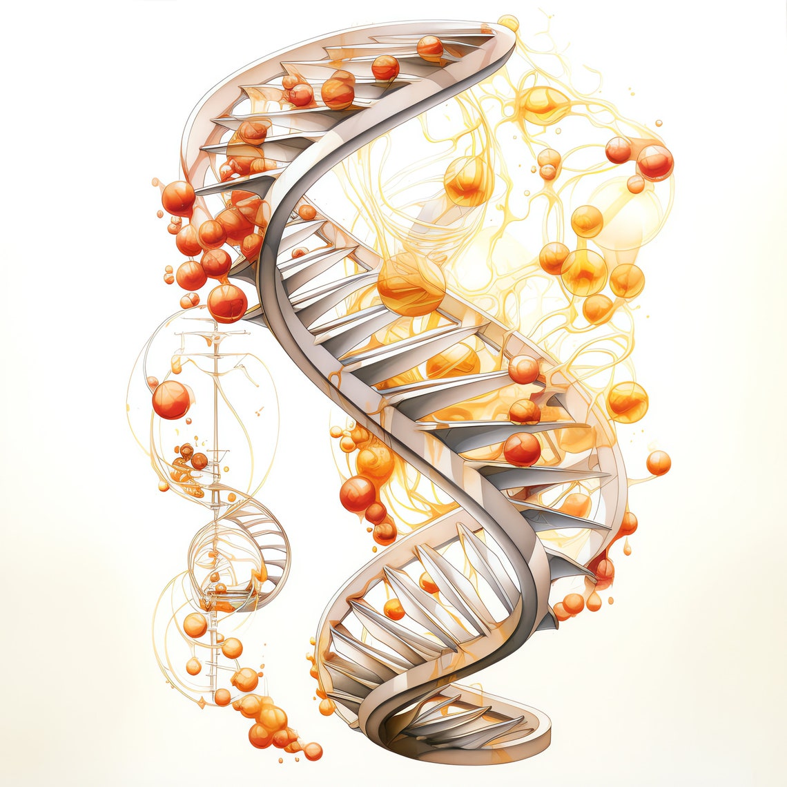 Artistic DNA Molecule Clipart 45 High Quality Jpgs Digital Download ...
