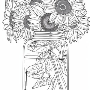 Flower Jar Coloring Pages PDF Bundle - 34 High Quality Images - Instant ...