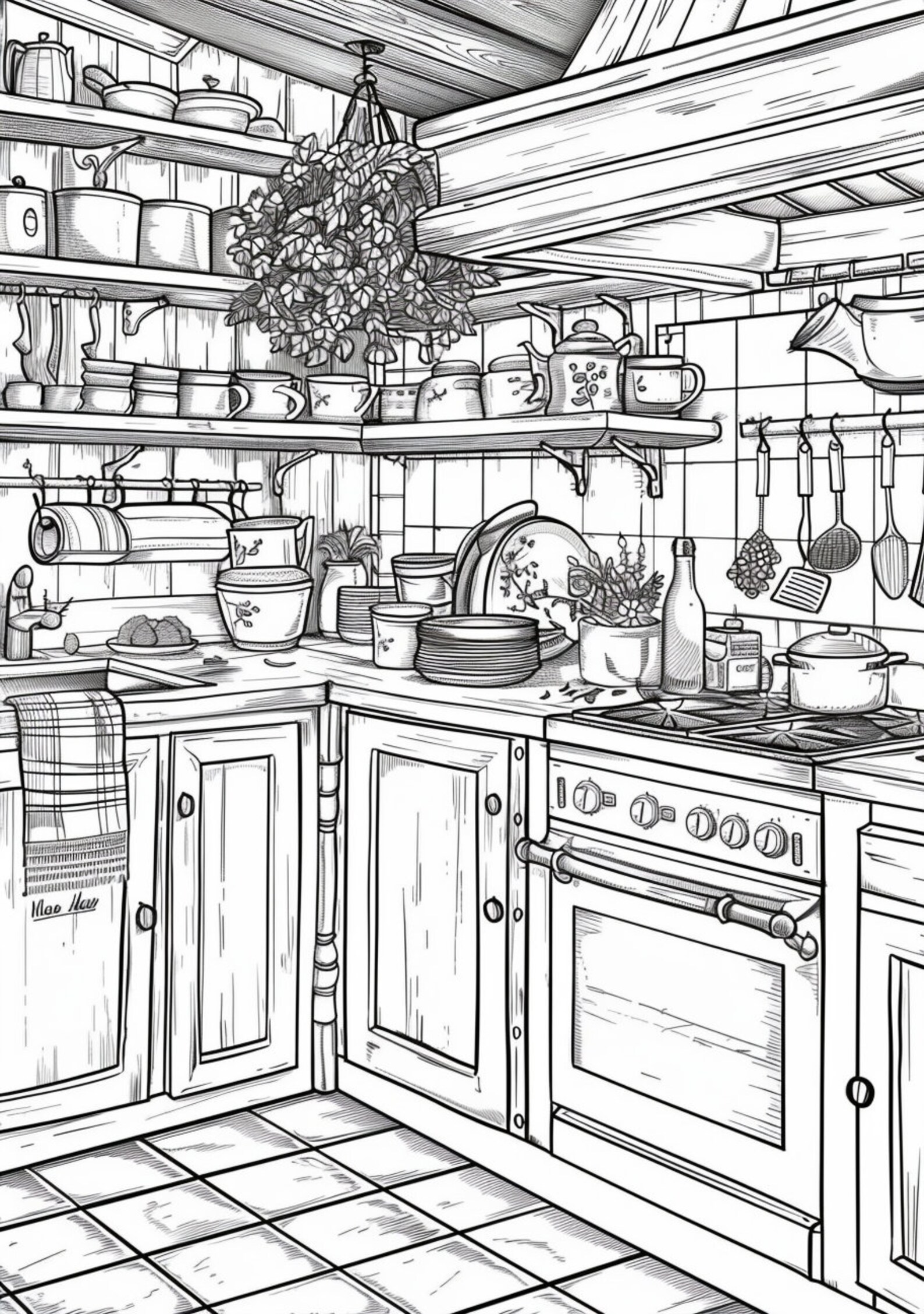 Cozy Interior Coloring Page PDF Book 37 High Quality Images Instant ...