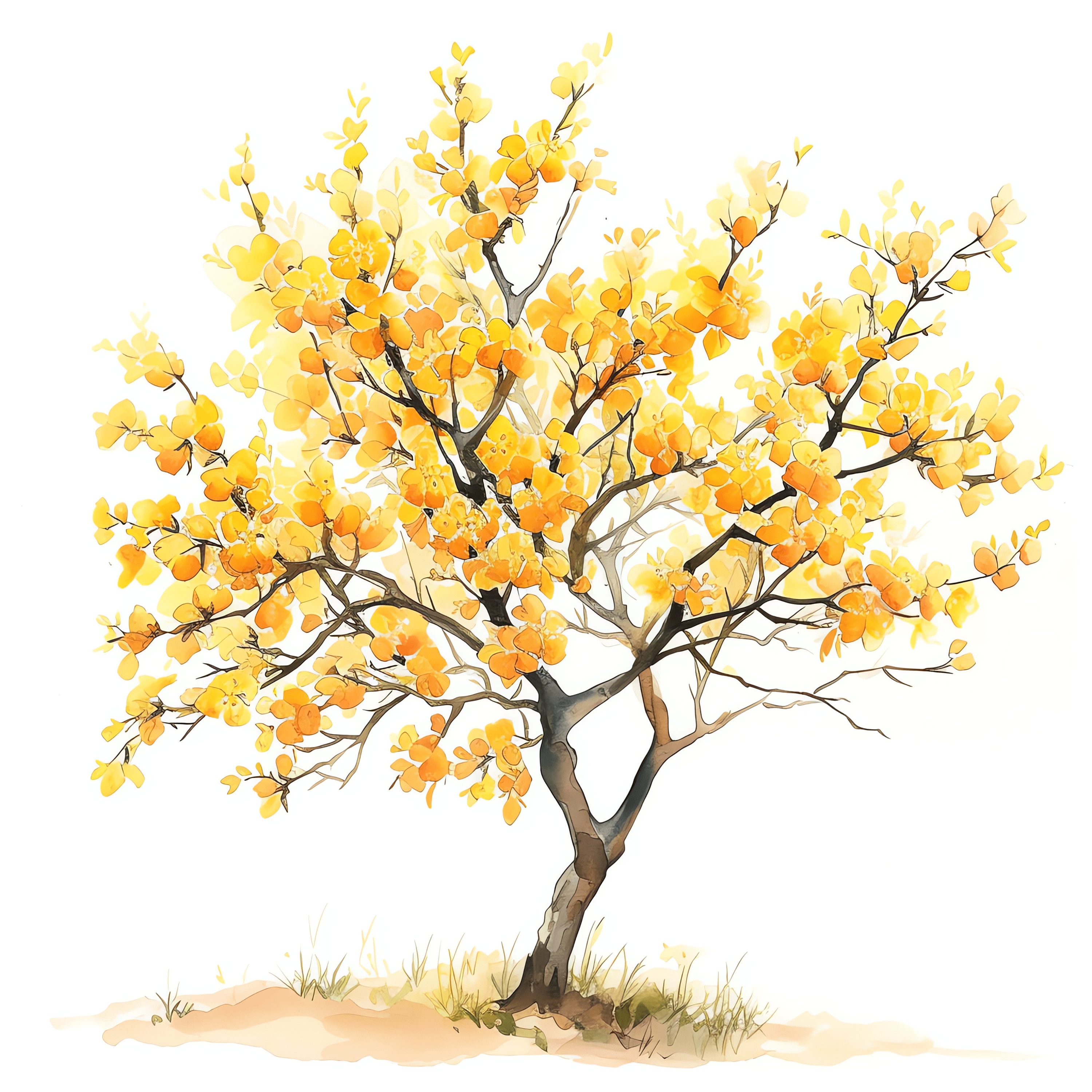 Watercolor Apricot Tree PNG Clipart Bundle 49 High Quality PNG Instant ...