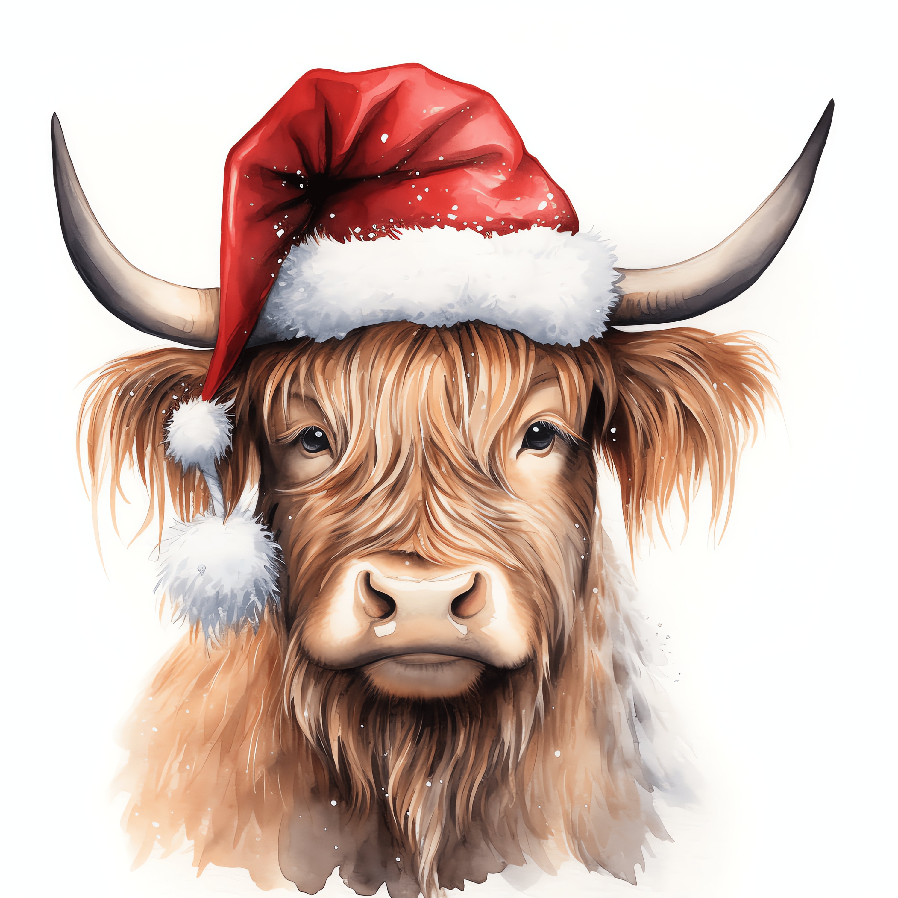 Christmas Highland Cow PNG Clipart Bundle 46 High Quality PNG Instant ...